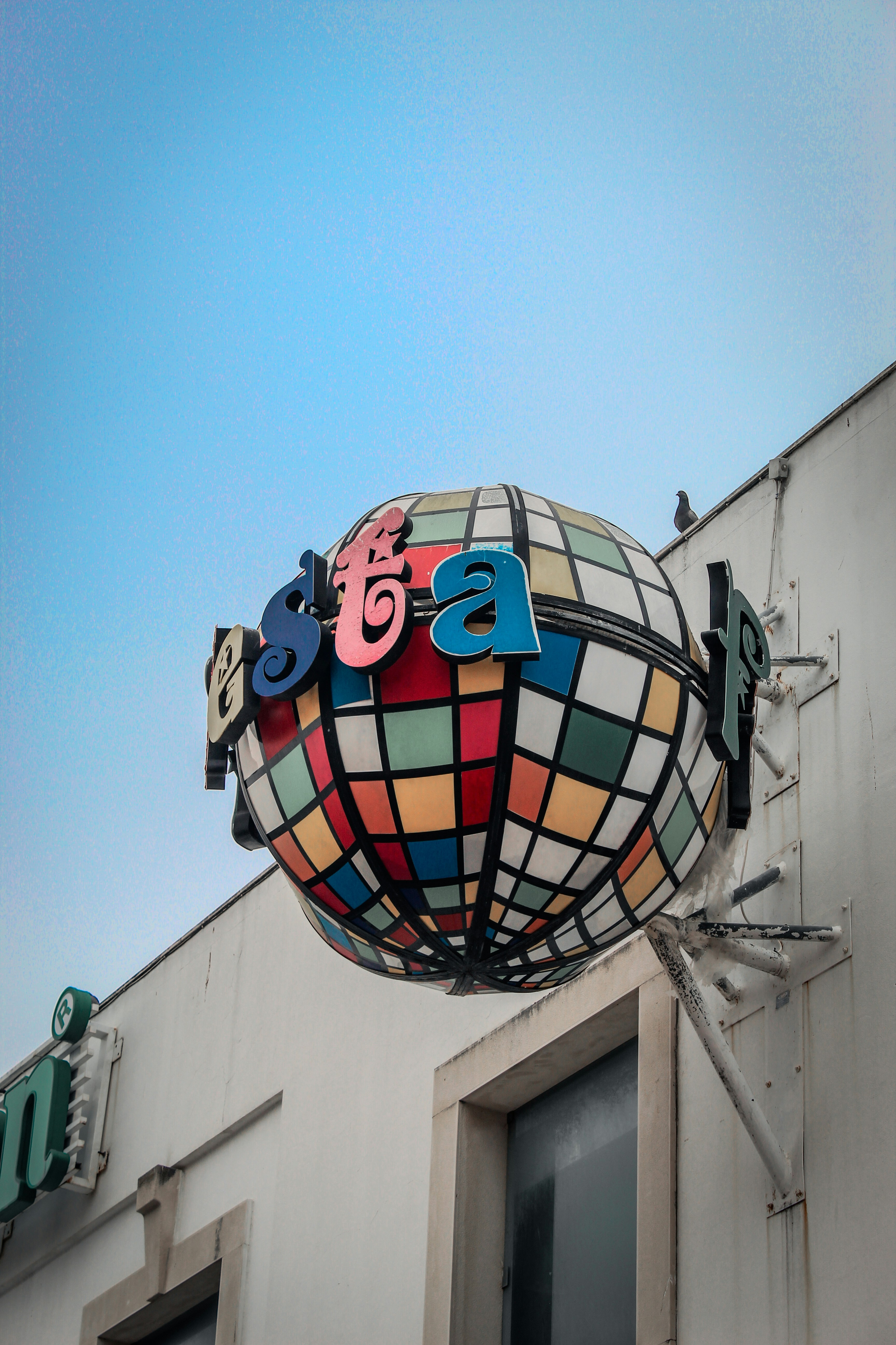 Disco Globe Over the Facade