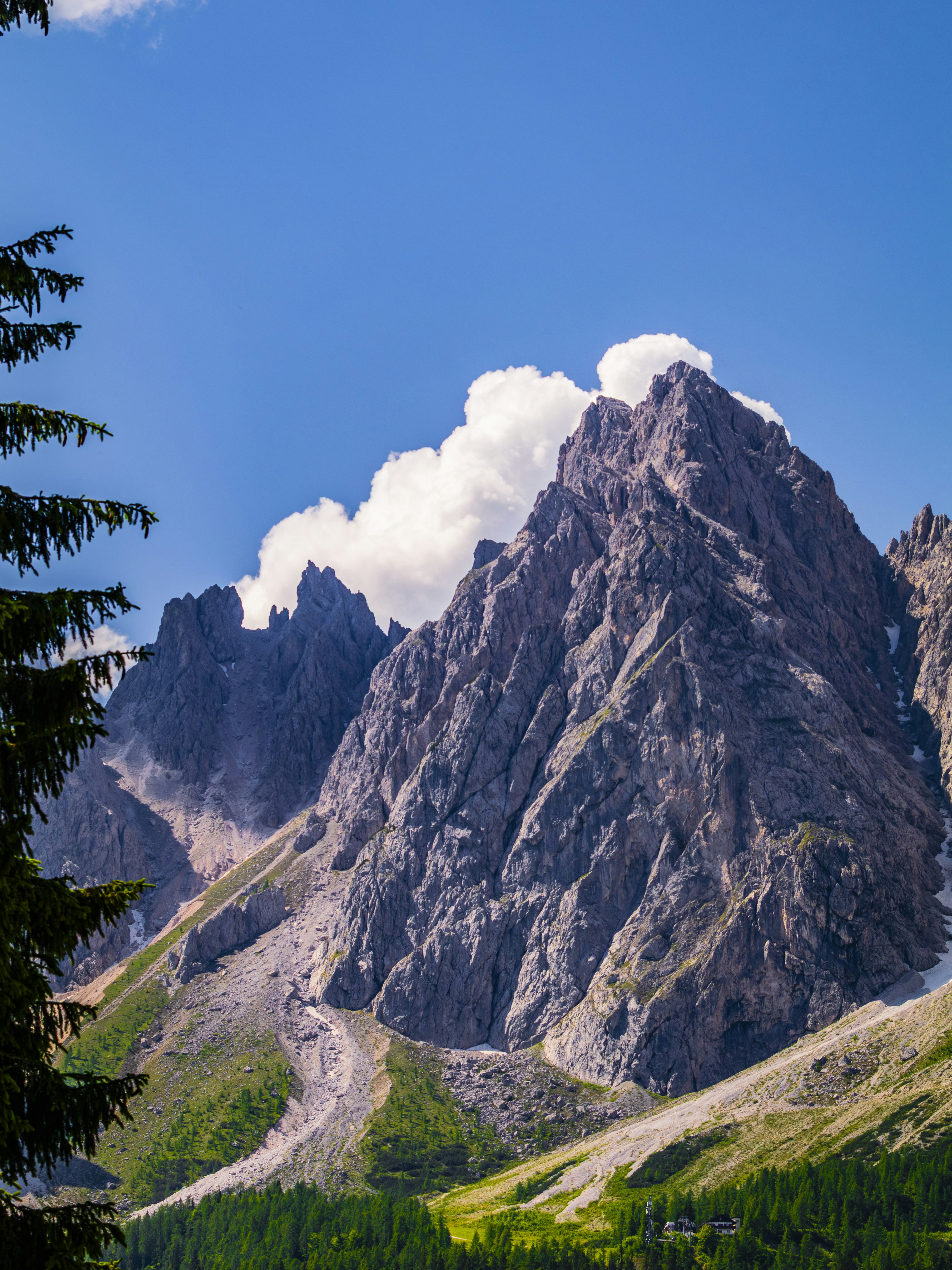 Behind the Pillars: Sharp Ridge and Sky