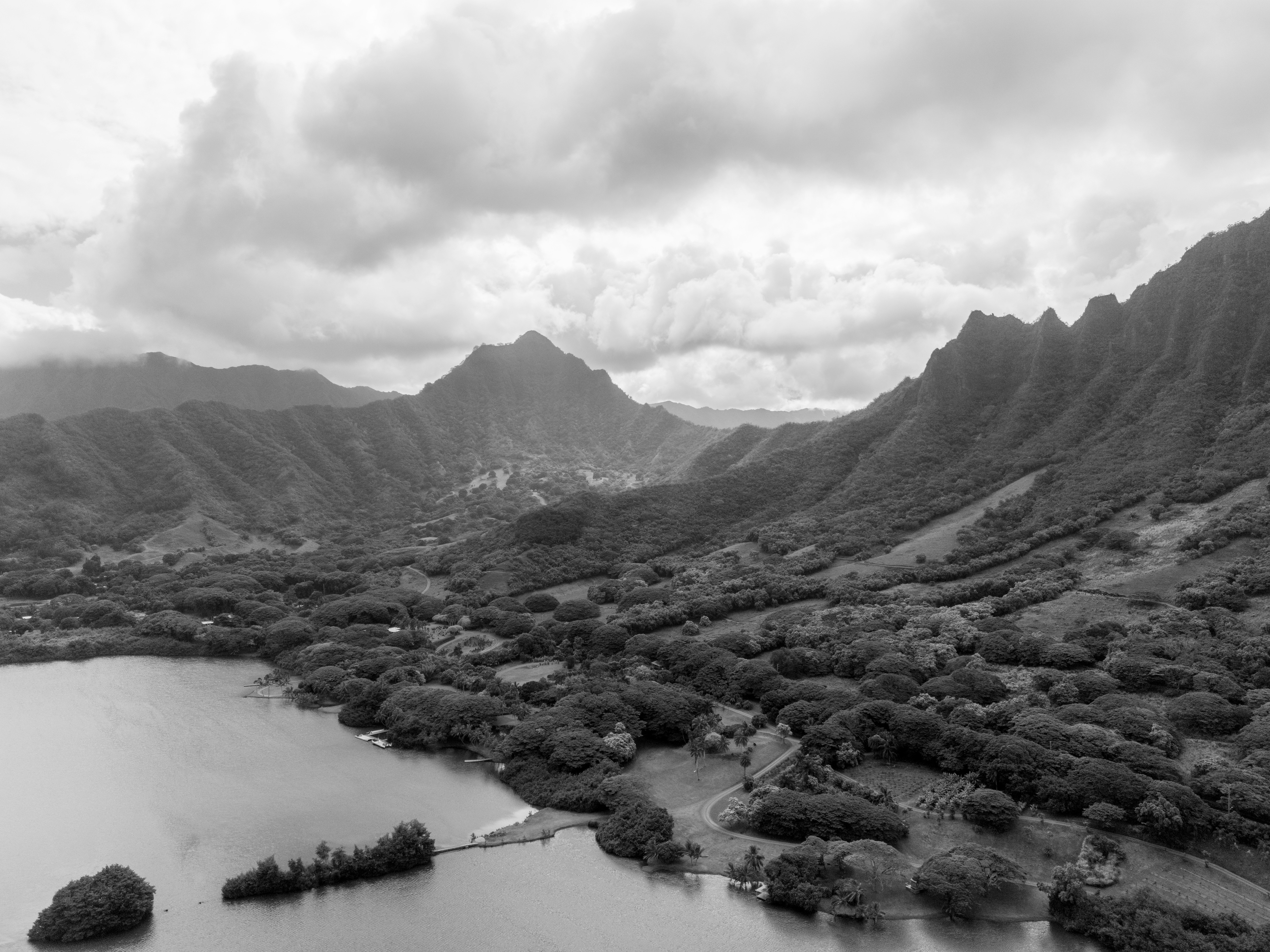 Misty Vales at the Edge of the Lake