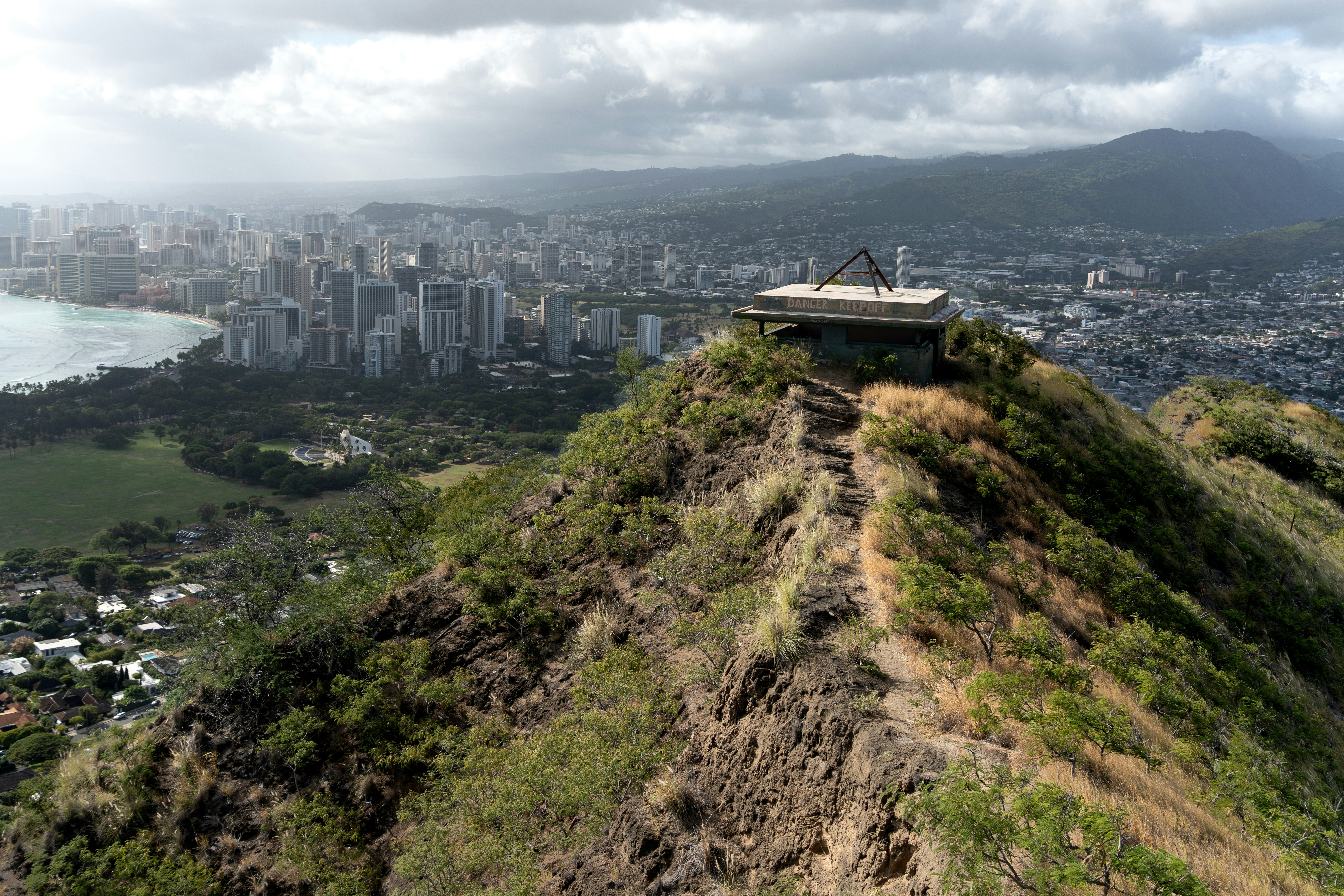 Ridge Summit Shelter Overlooking a City
