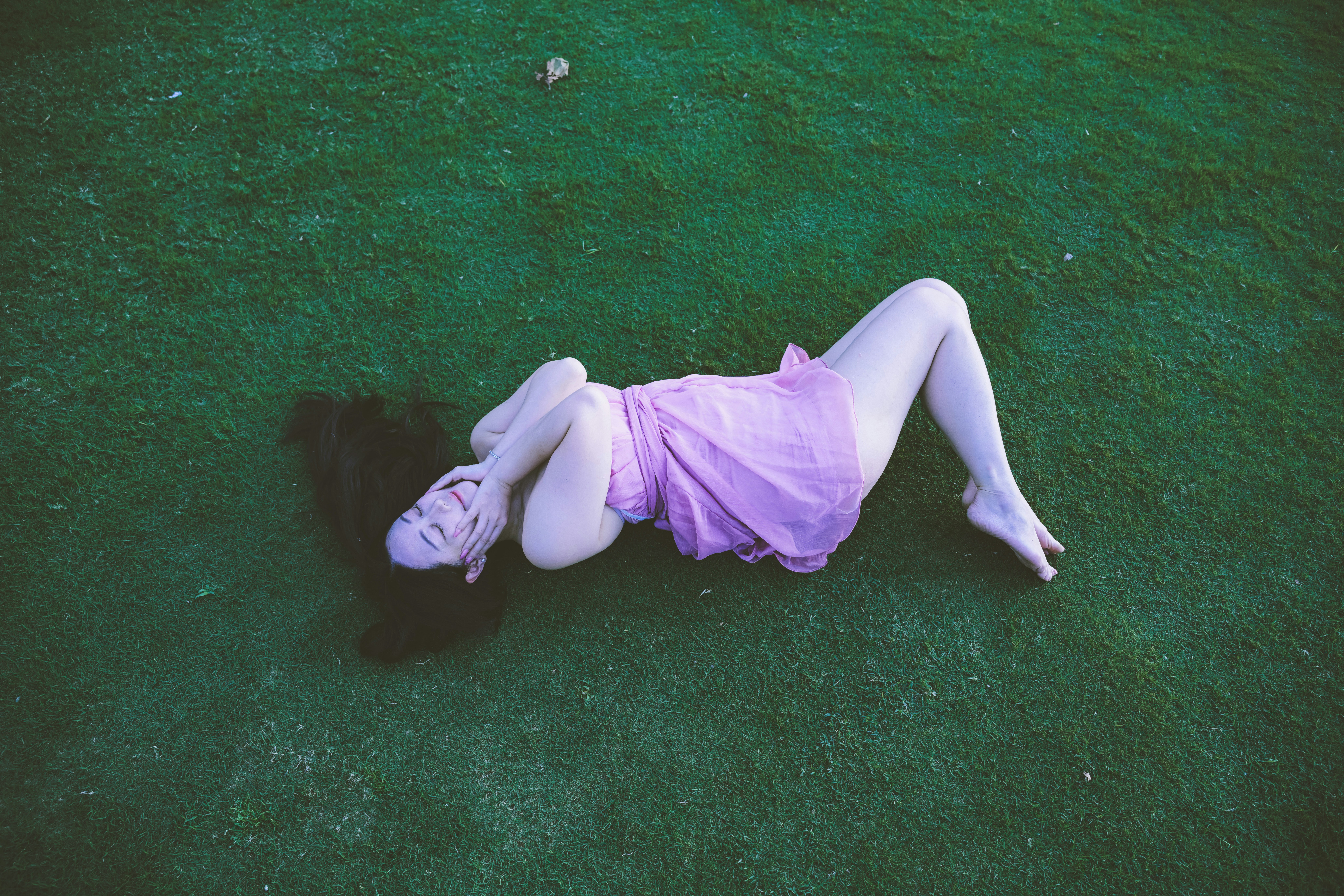 Lilac in the Grass: A Quiet Repose on Evening Turf
