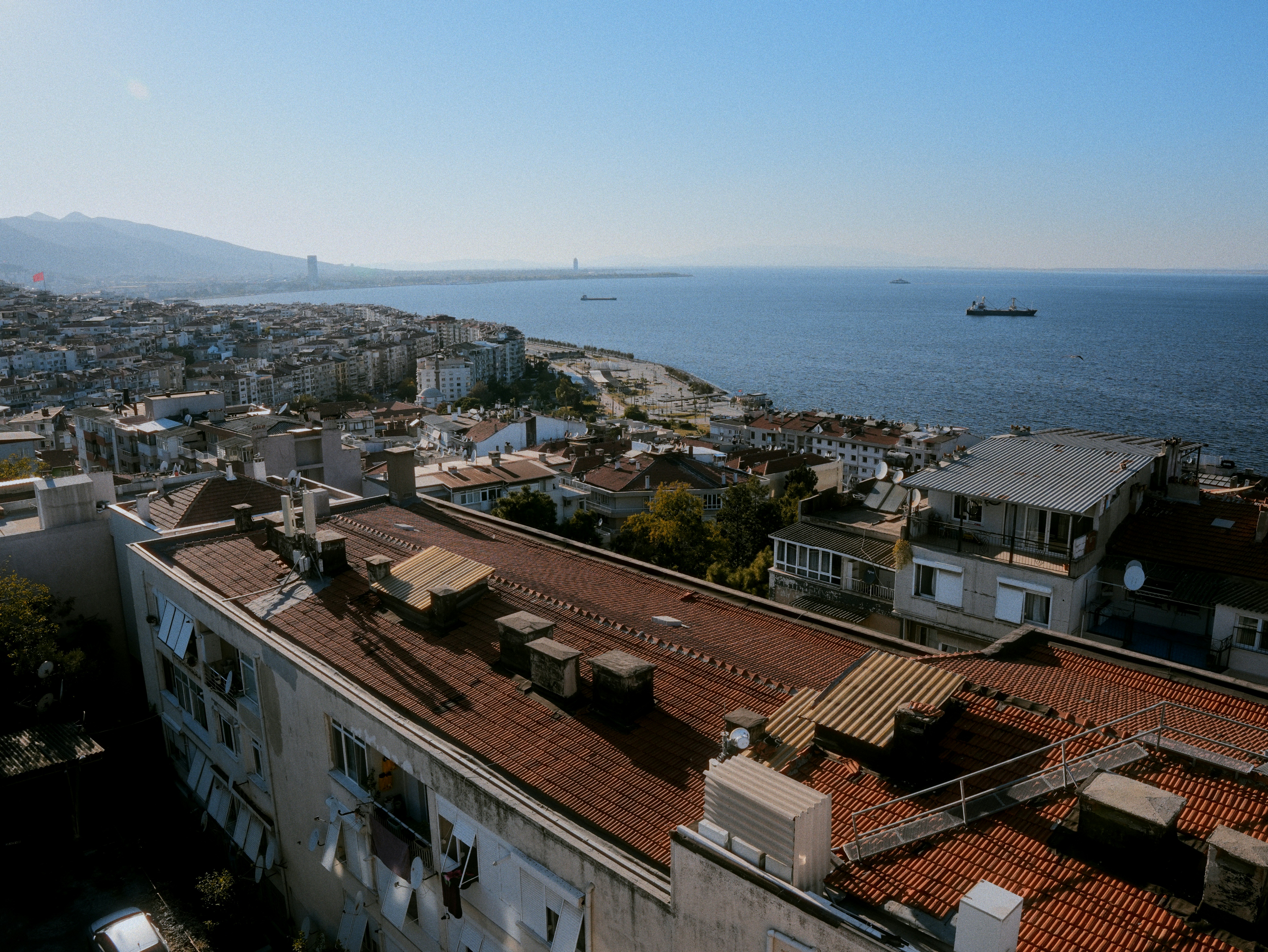 Rooftops Looking Toward a Distant Harbor