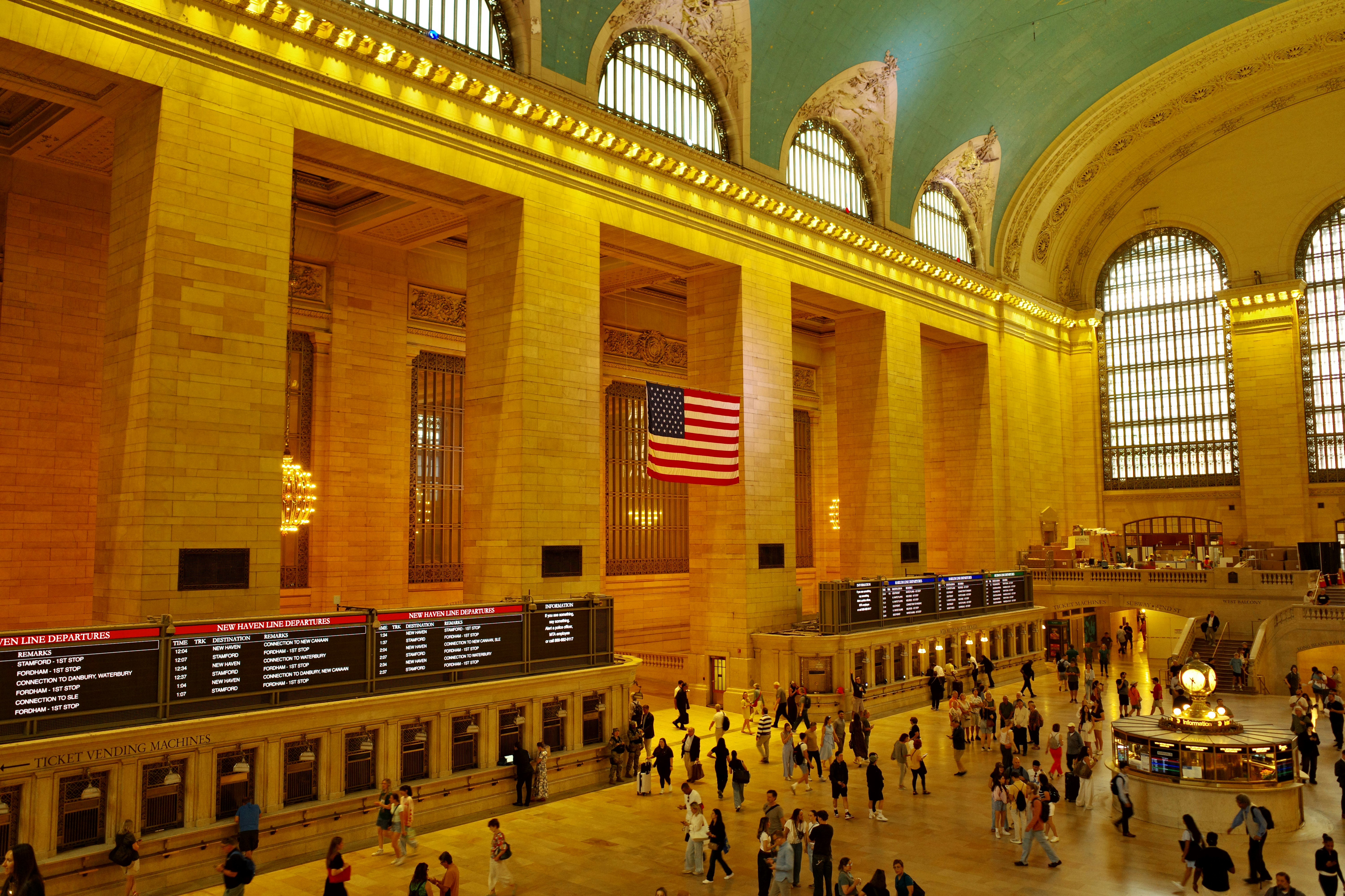 Flag over the Main Hall: A busy Grand Central moment
