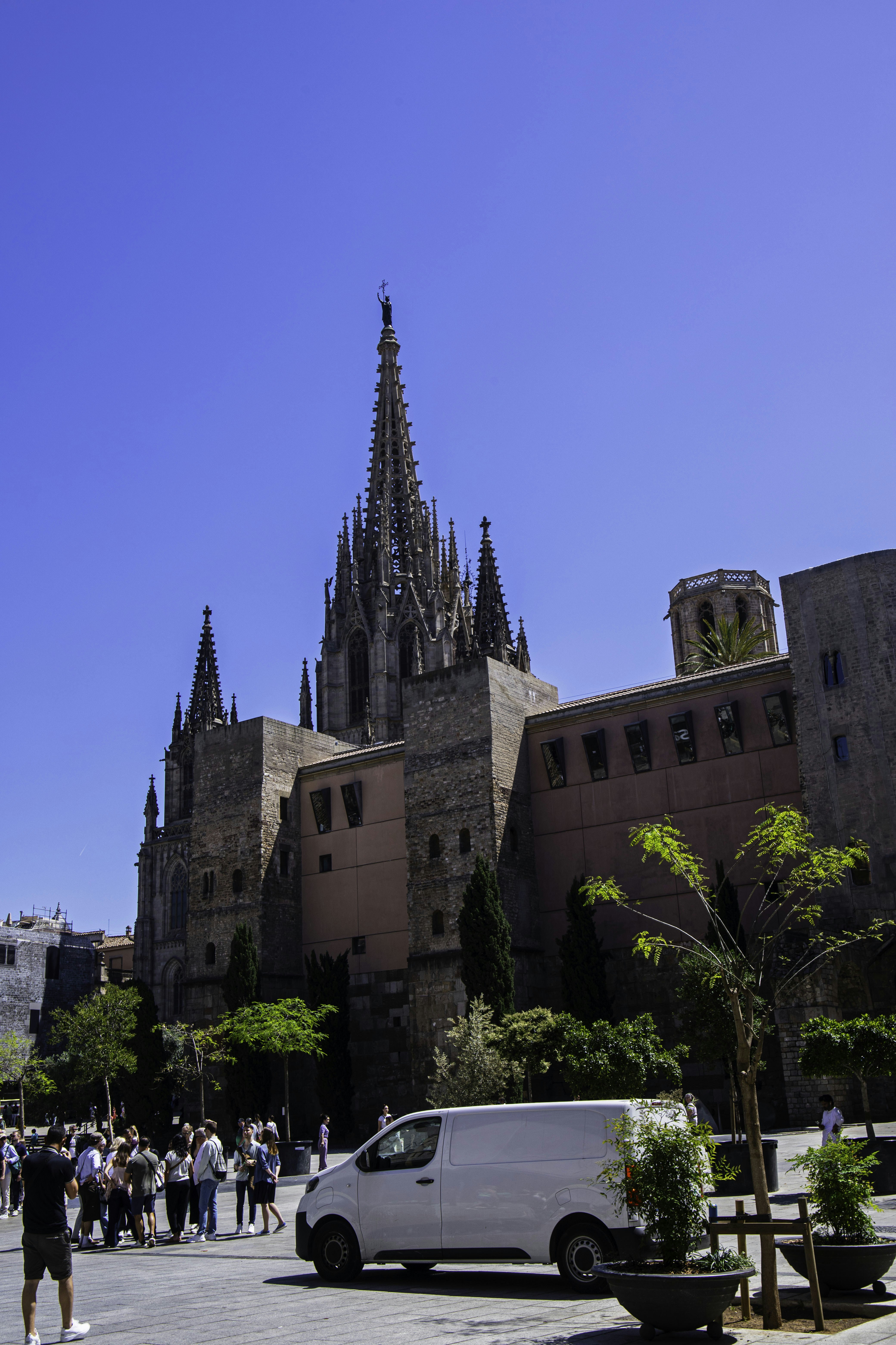 Gothic Spires Over a sunlit plaza
