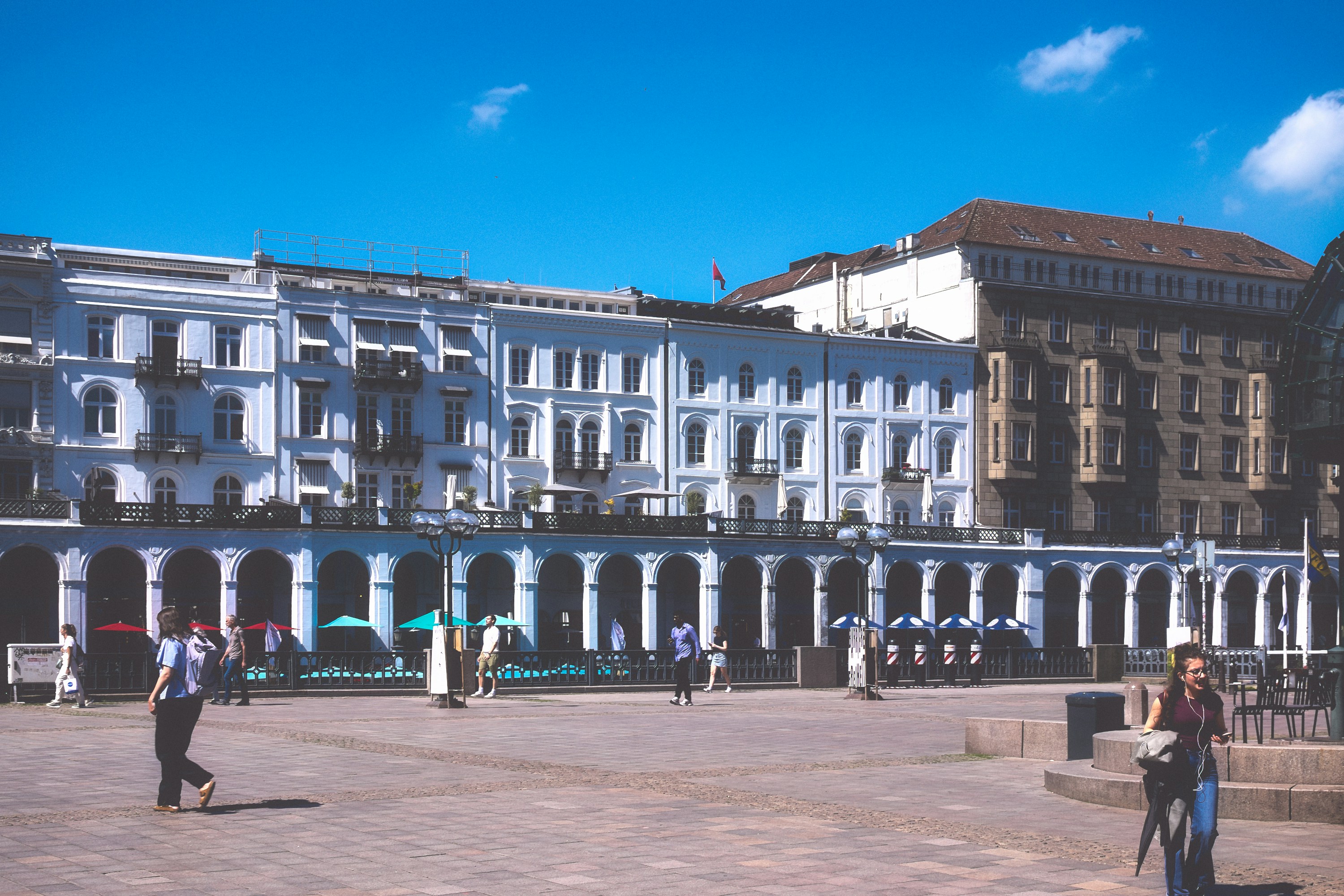 Sunlit Arcades in a Mediterranean Courtyard