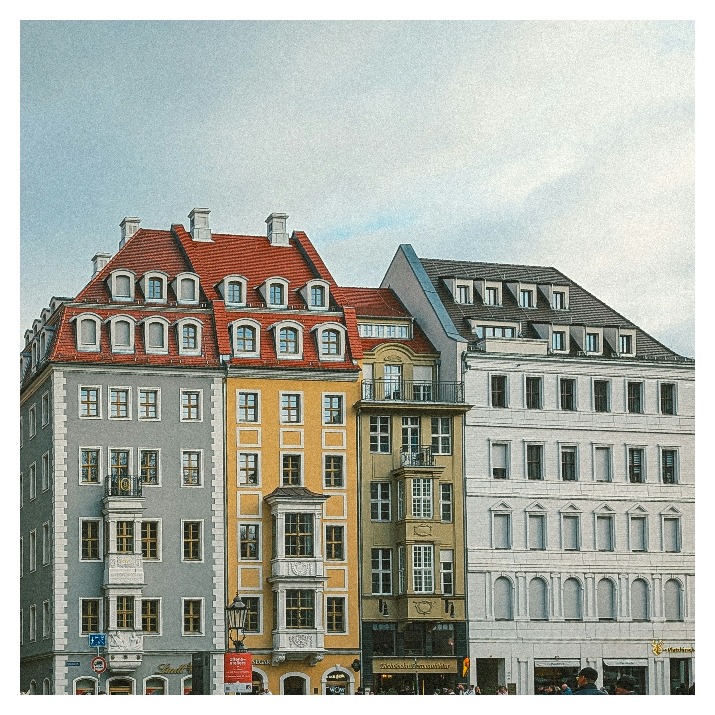 Colorful Facades Along a European Street