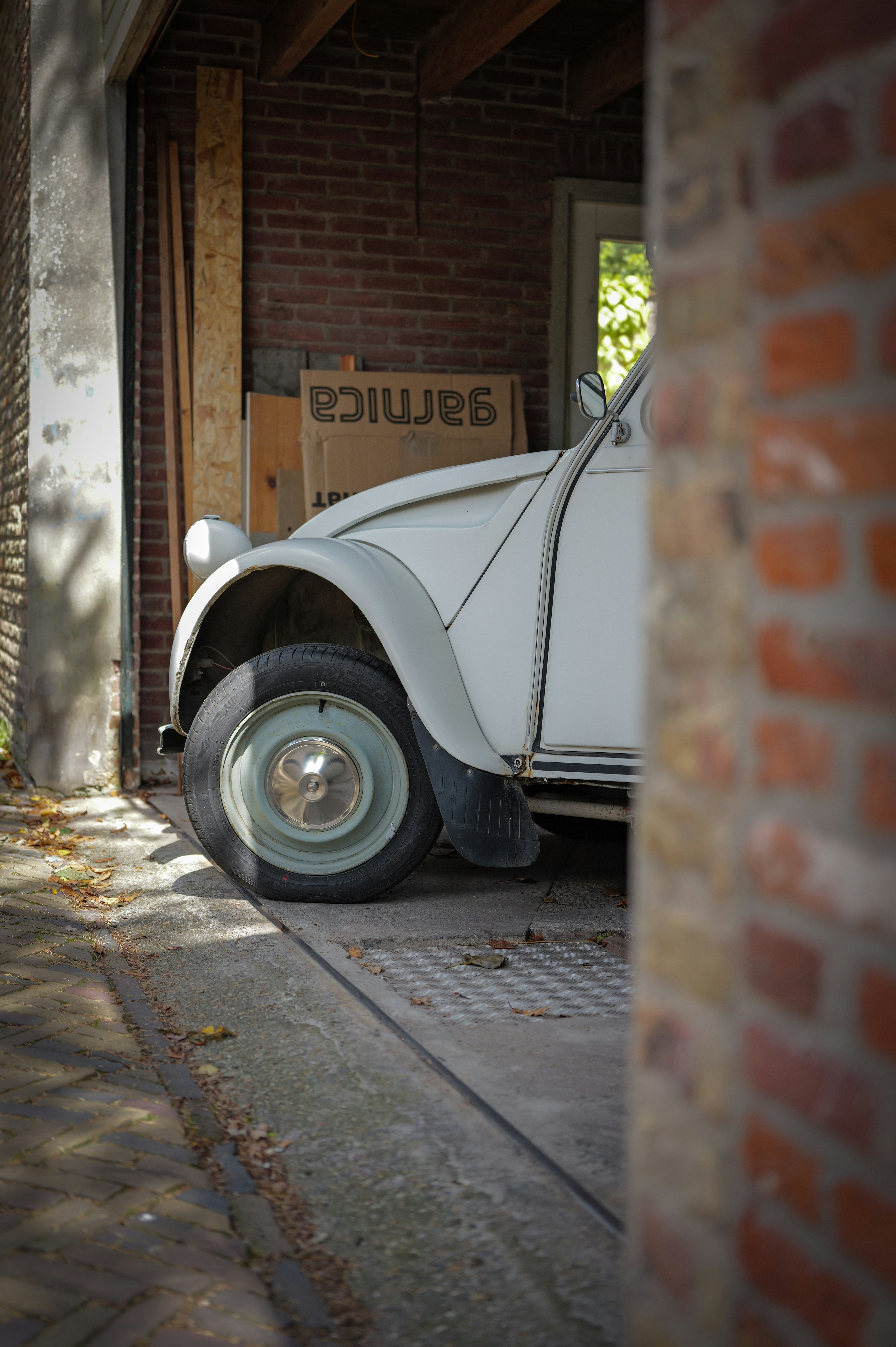 Vintage Car in a Cozy Brick Corner