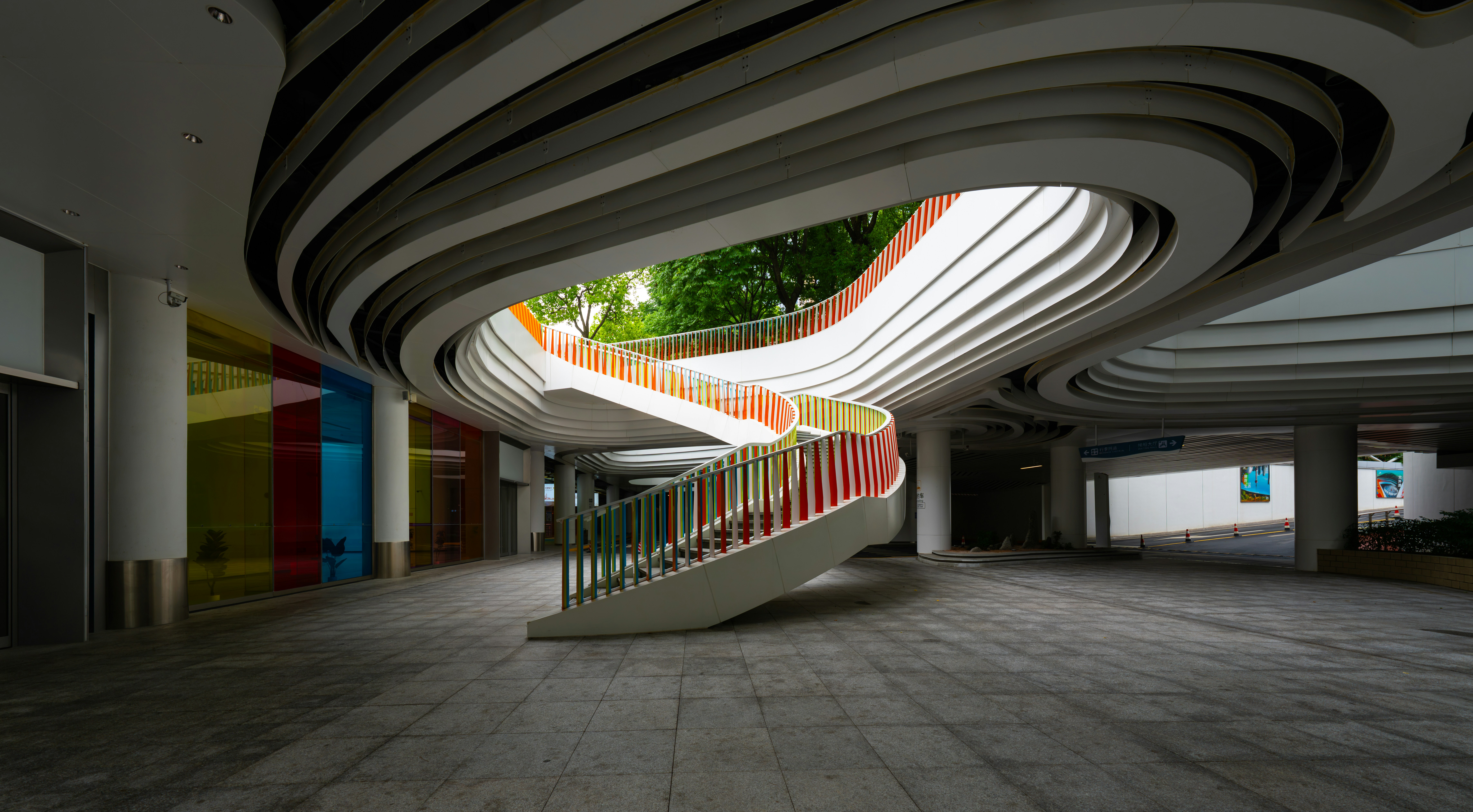 Spiral Ascent: An Architectural Moment of Light and Curve