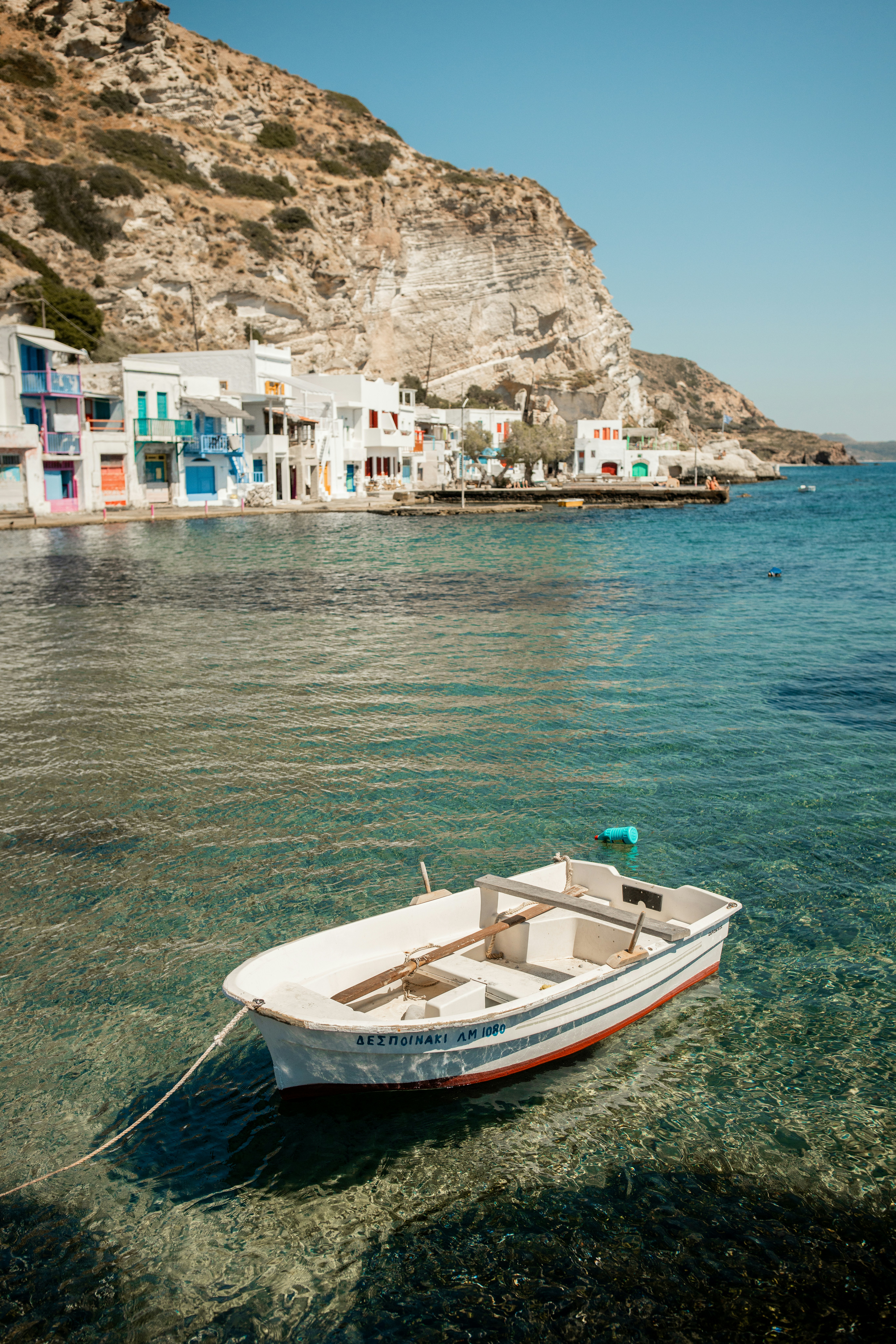 Boat at the Edge of a Tranquil Coastal Village
