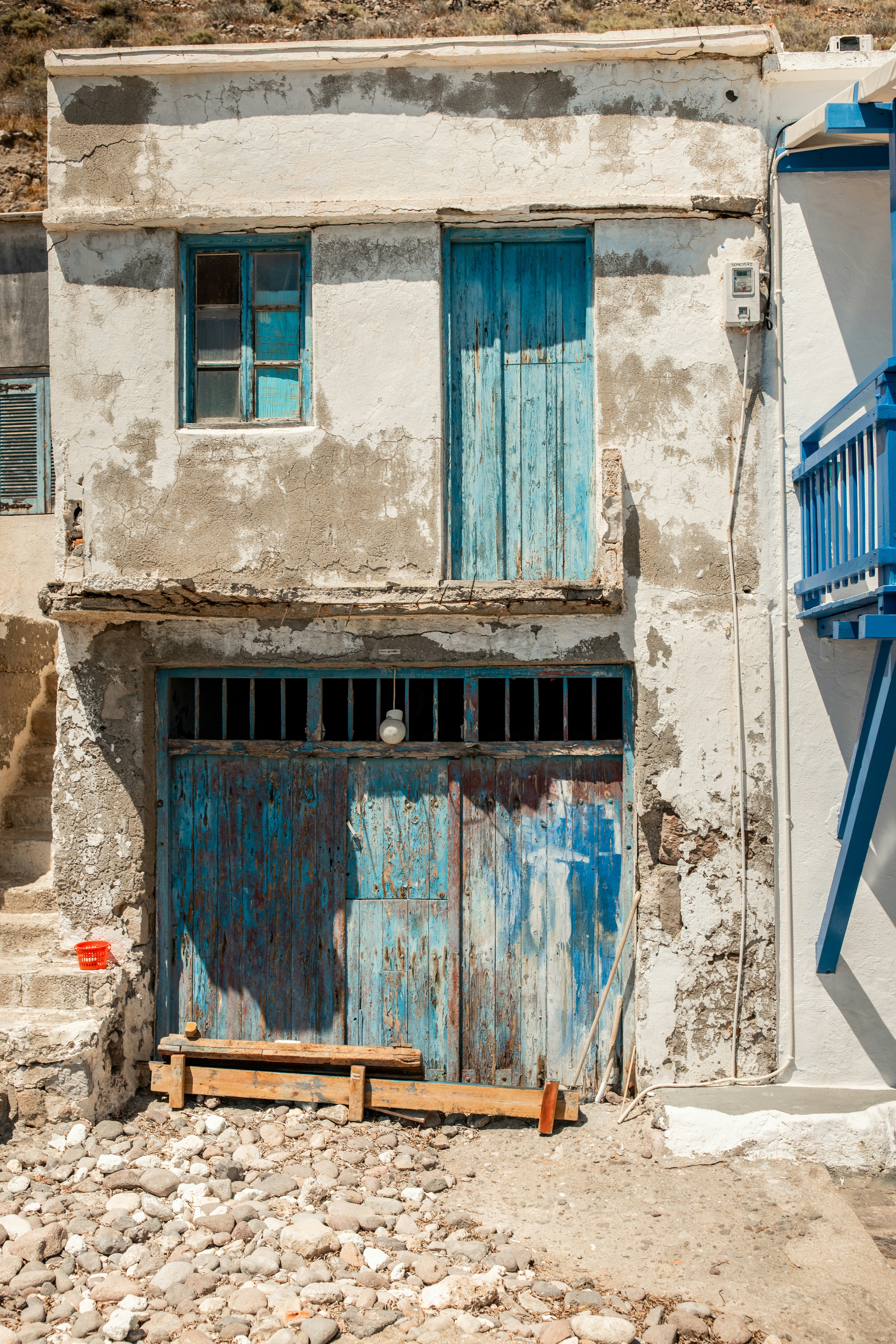 Weathered Blue: A Doorway to the Old Harbor