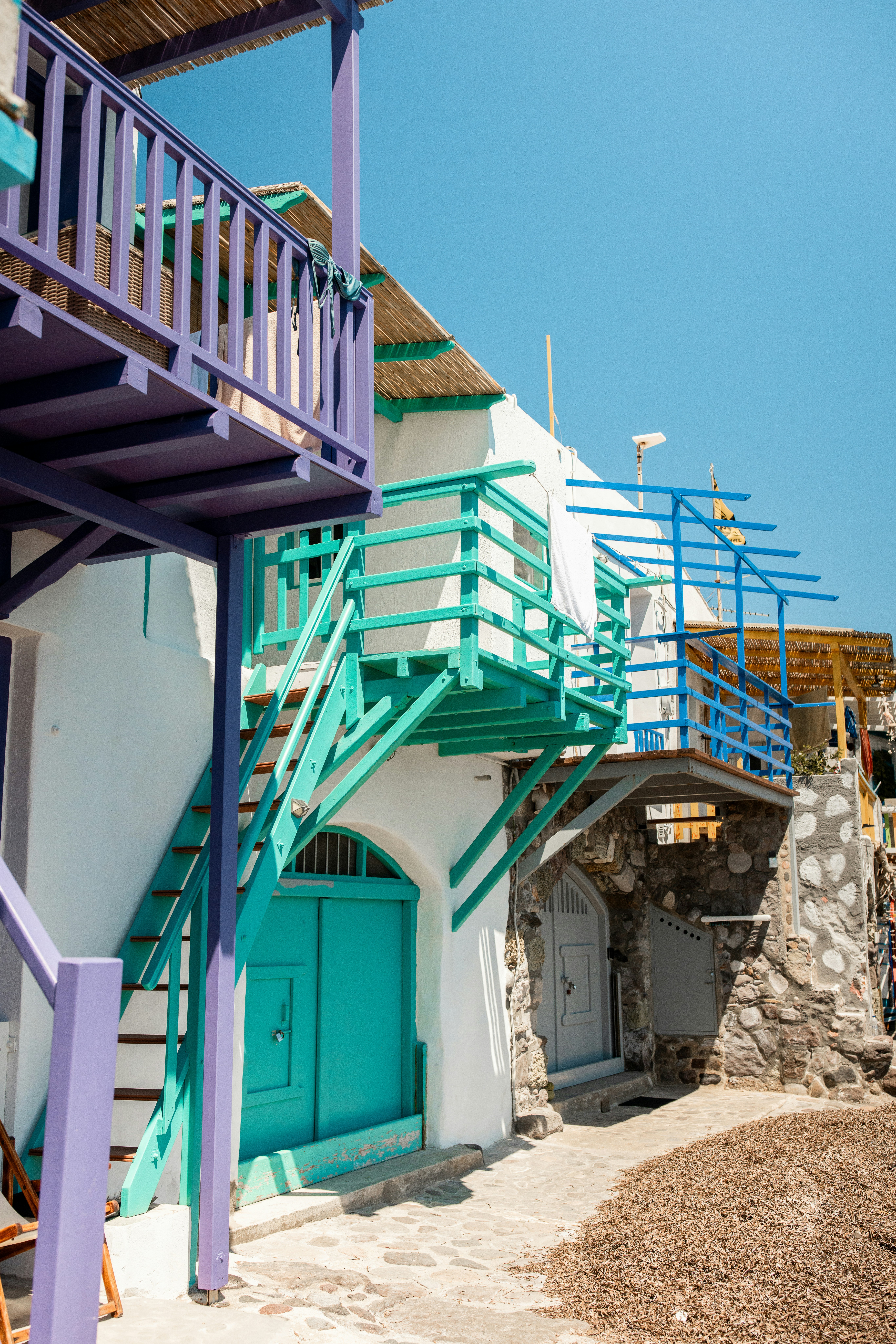 Vibrant Stairs of Sunlit Color