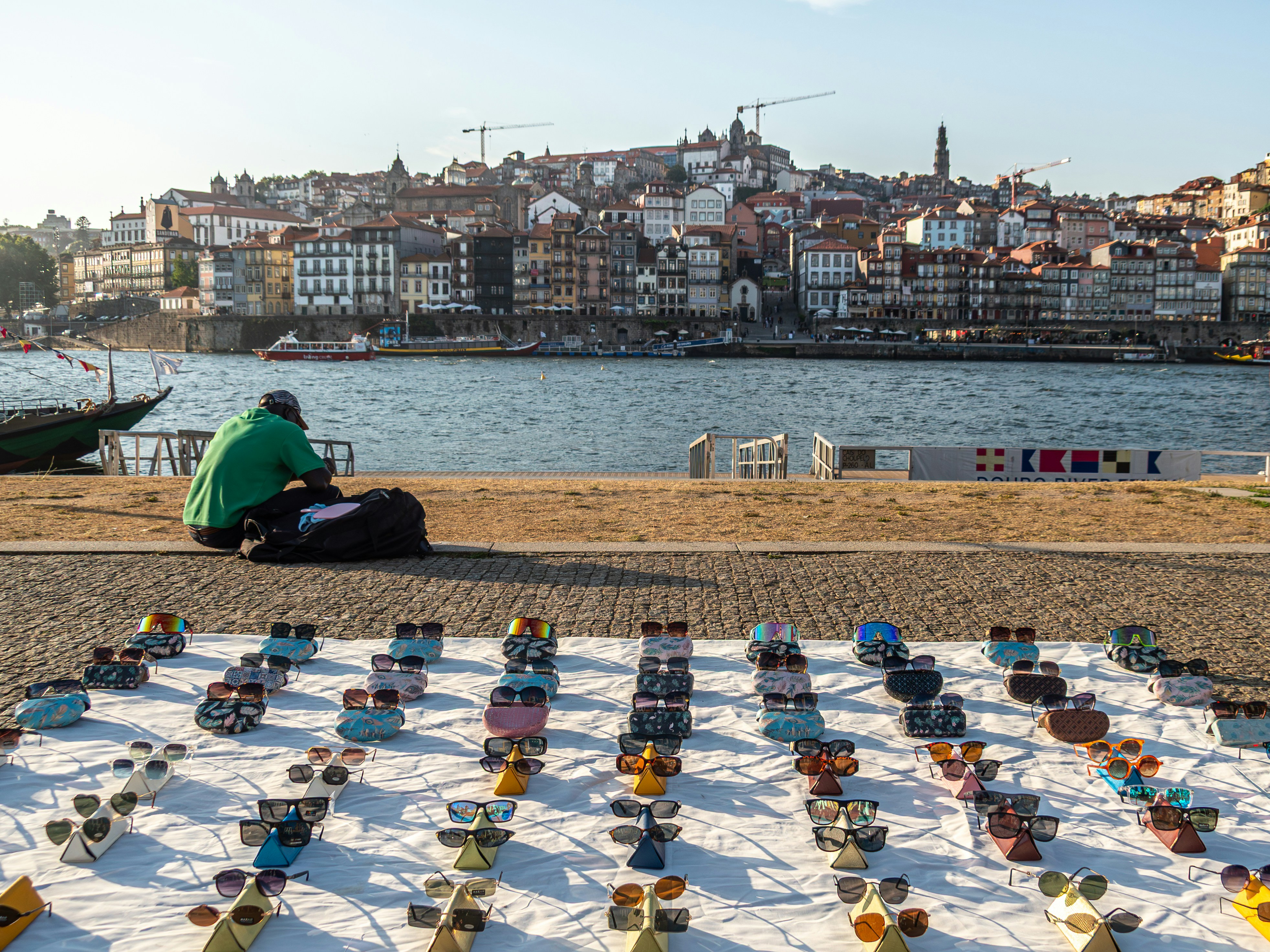 Seaside Eyewear Bazaar under a Coastal City
