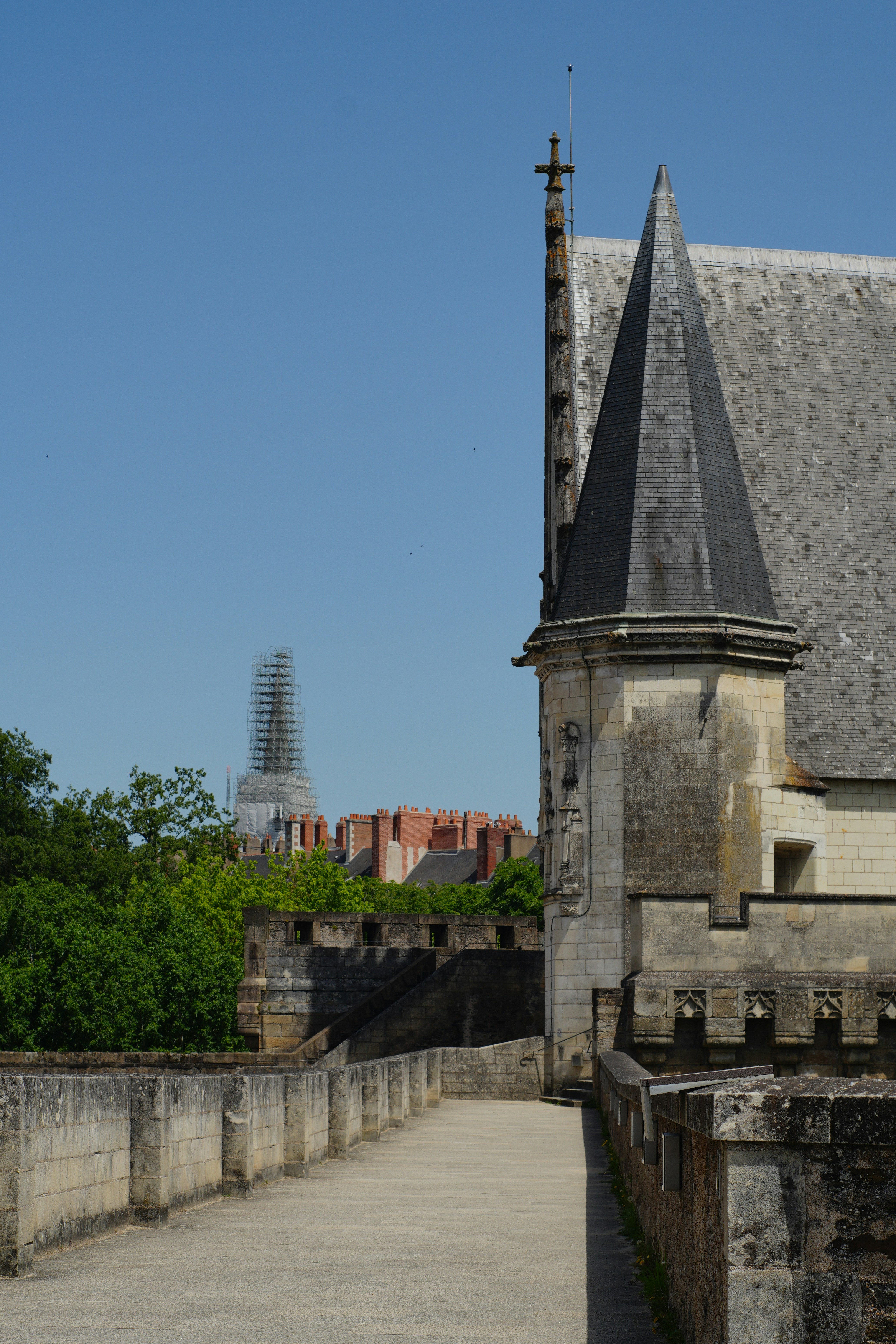 Fortified Turret and Crescent-Vista: A Medieval Cliff of Stone