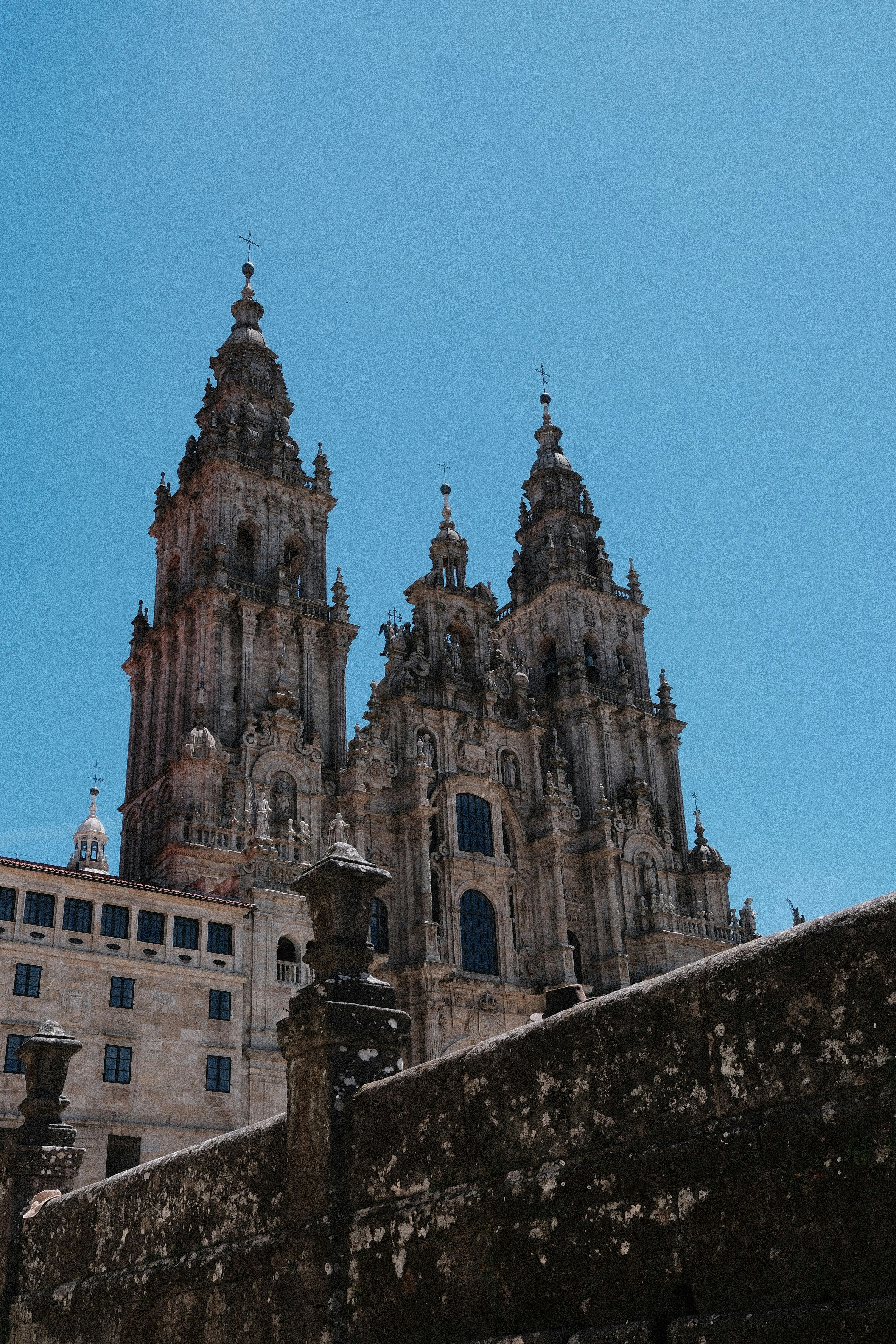 Gothic Cathedral Silhouettes Against a Clear Sky