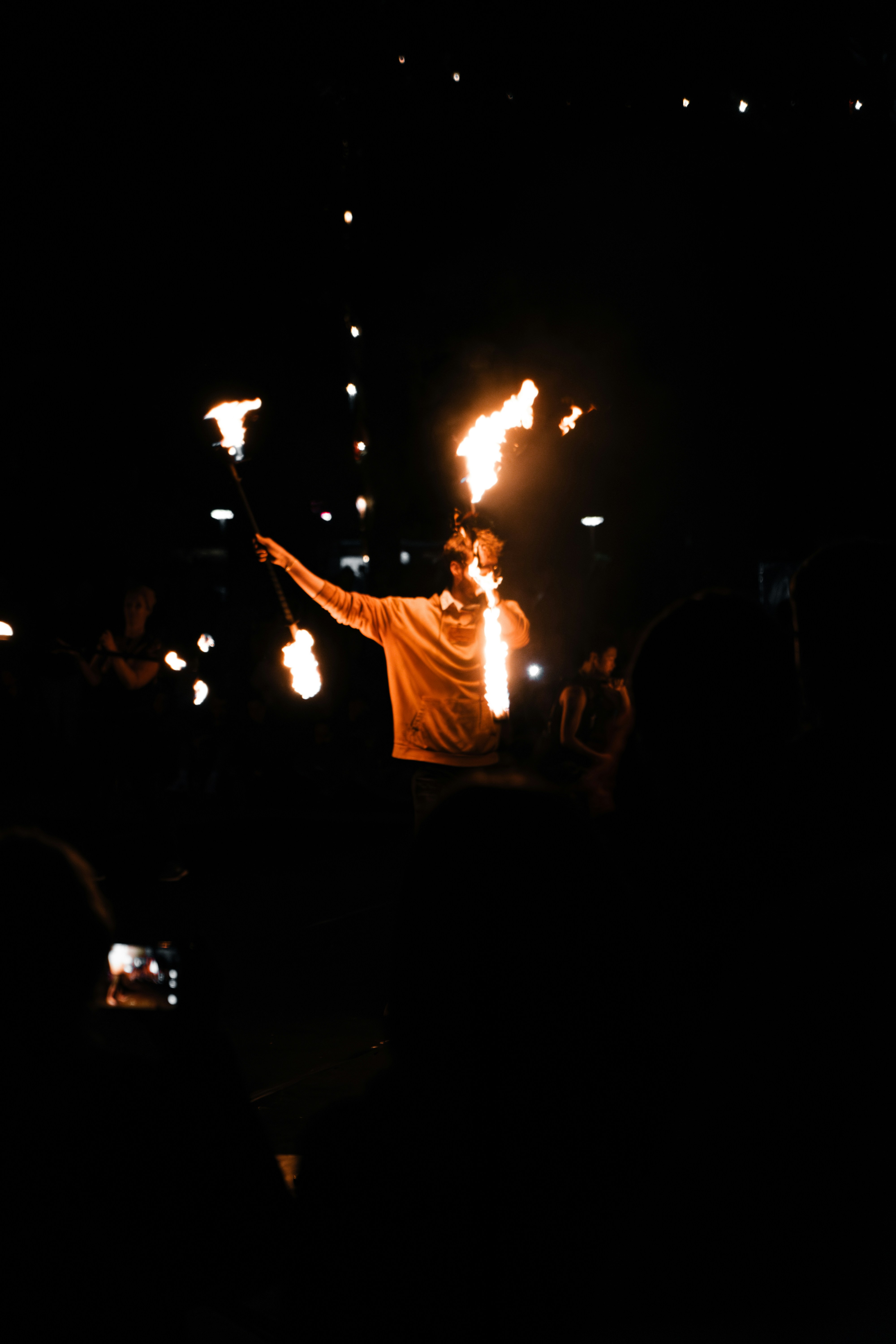 Flame Dancer under Nightfire: A Solo Torch Performance