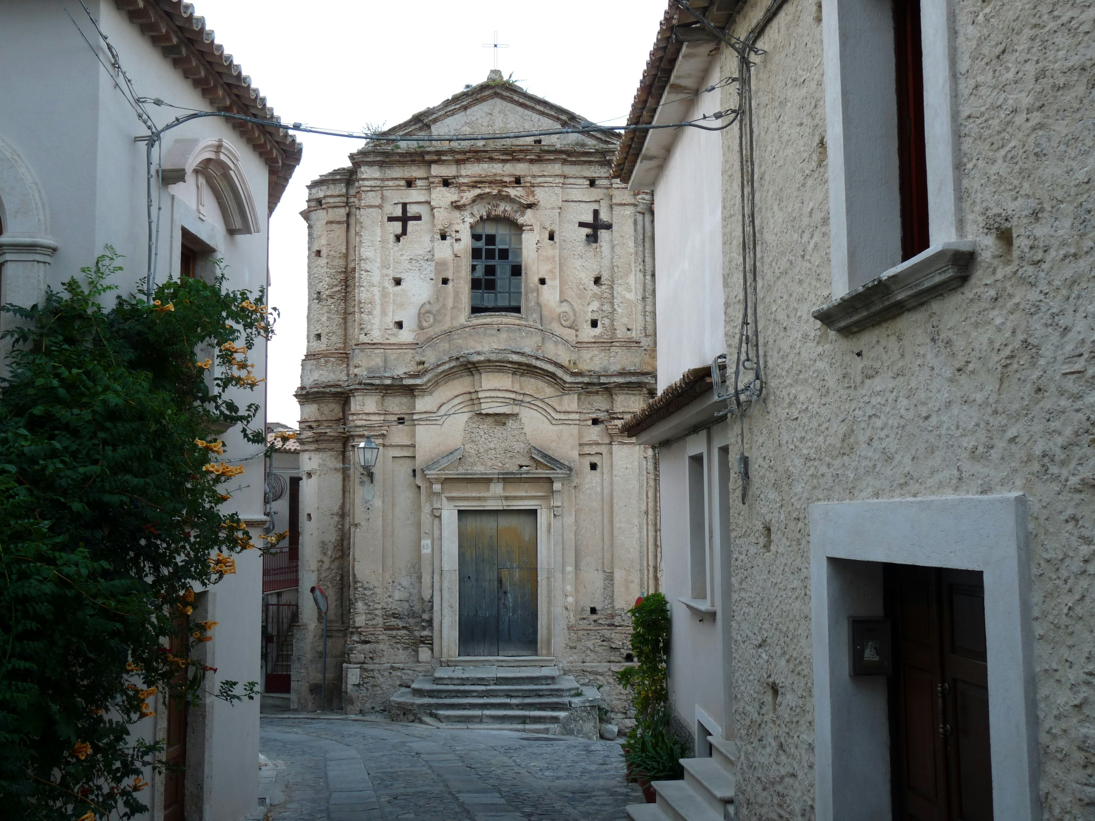 Ancient Chapel Framed by Narrow Lanes