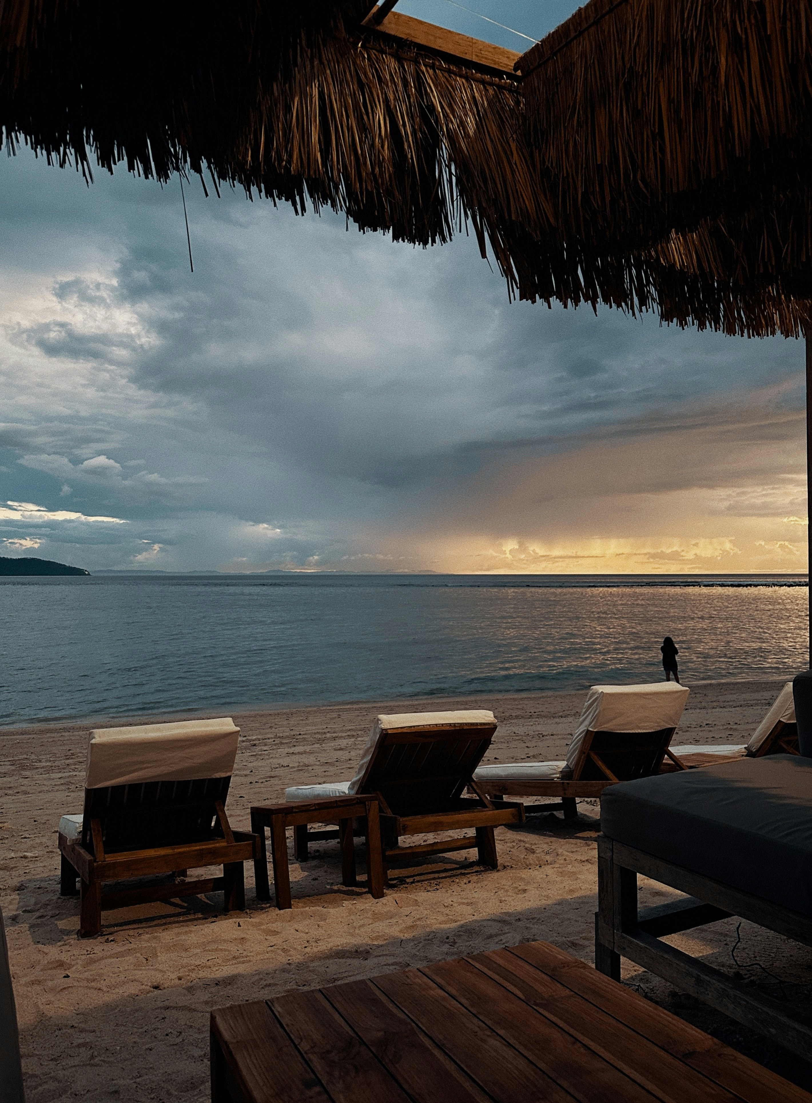 Sunset Lounge on a Quiet Beach