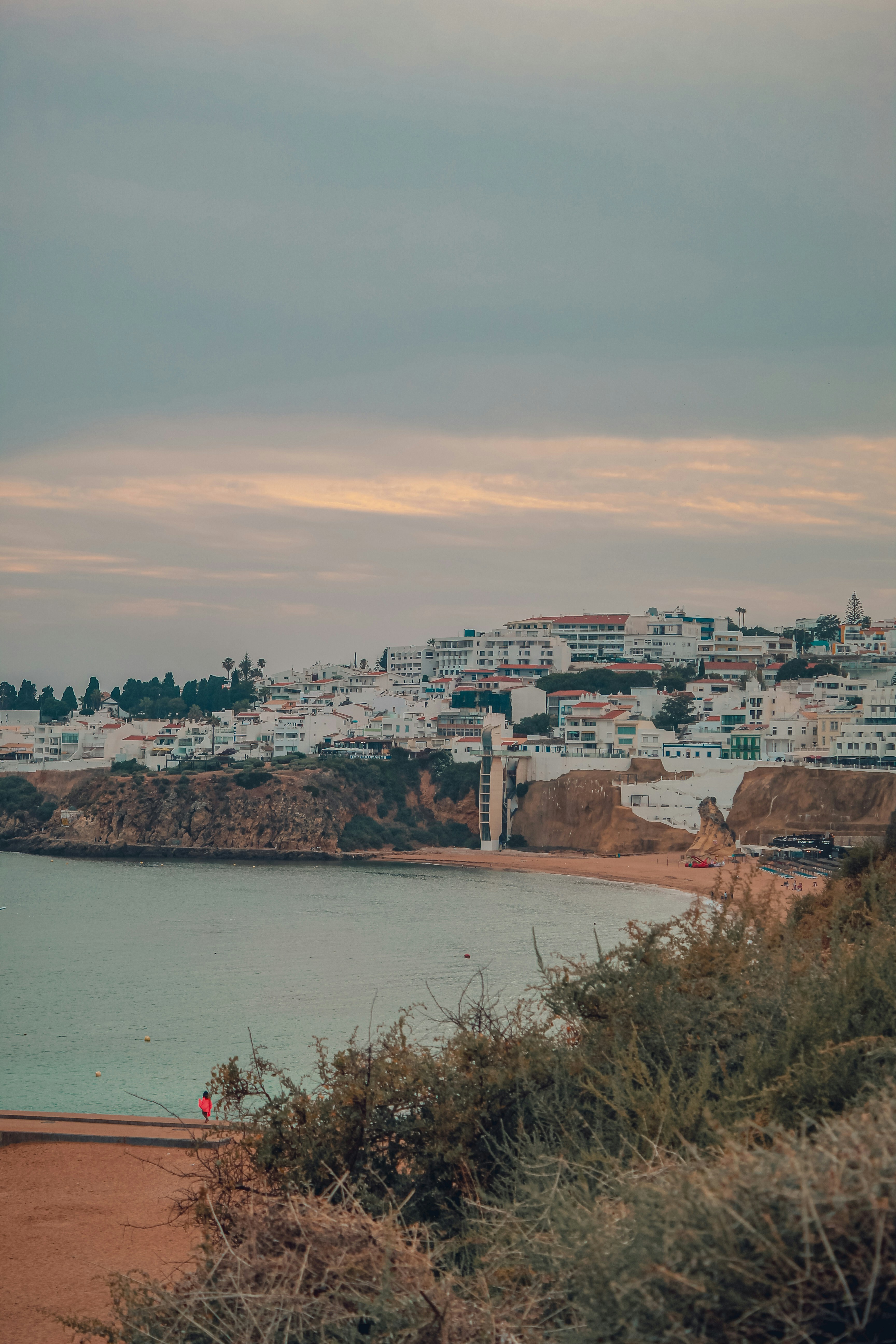 Coastal Village Silhouette at Dusk