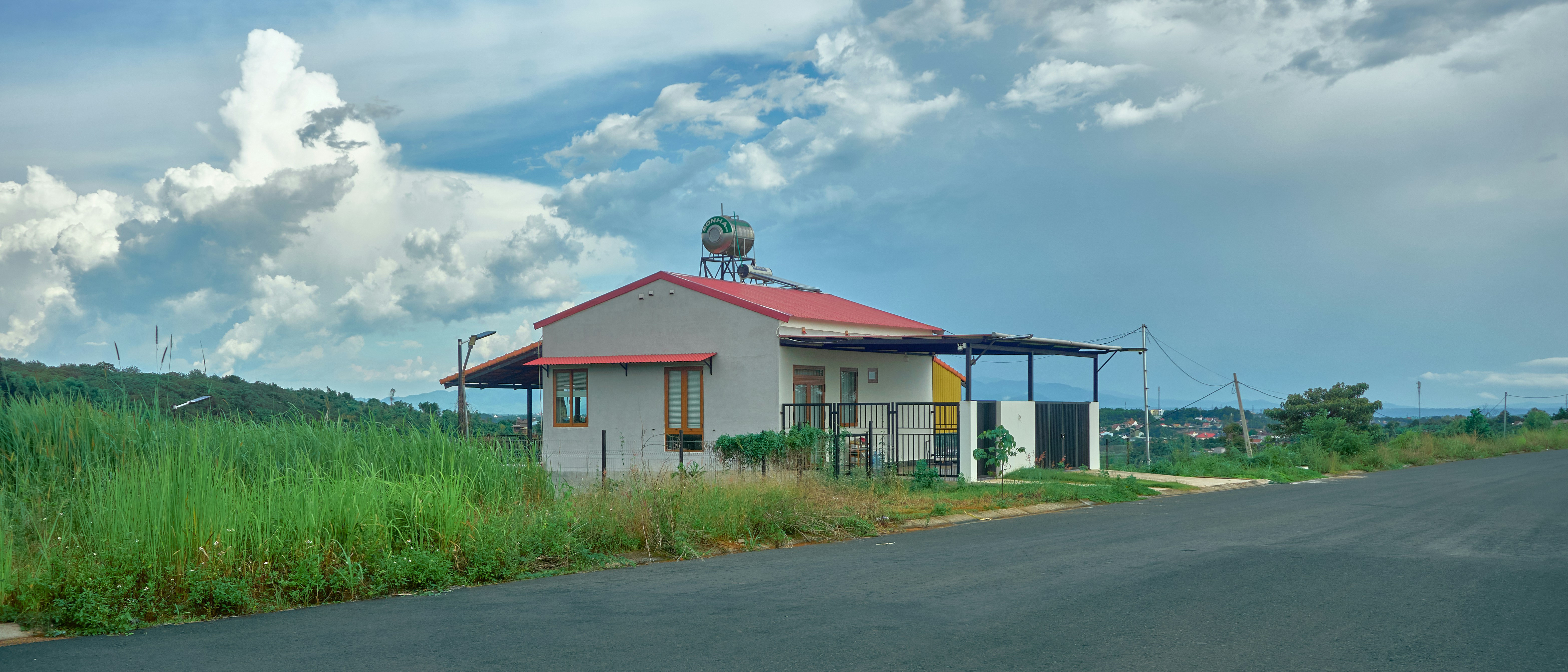 Rural Guardhouse at the Edge of an Open Road