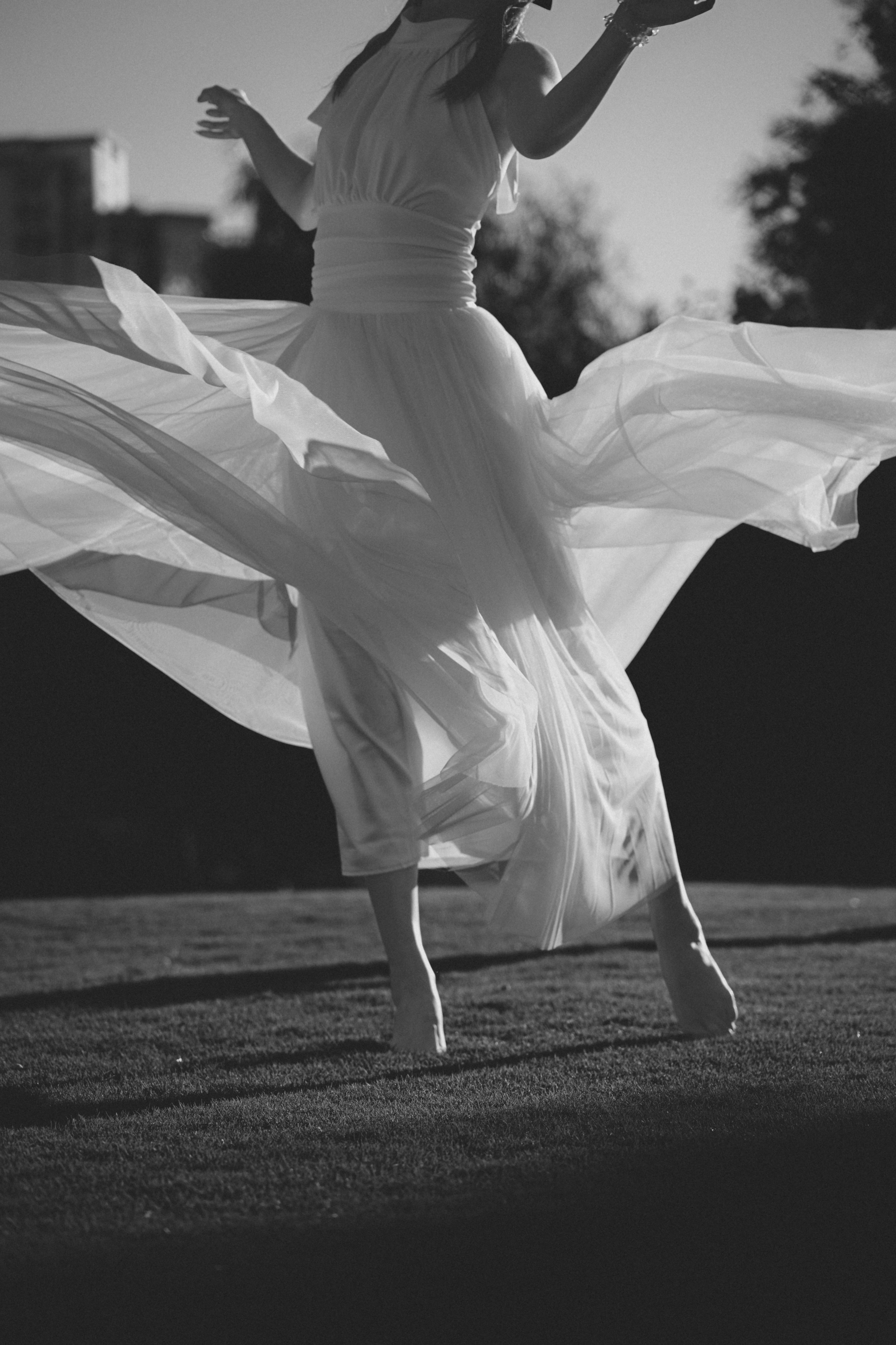Grace in Motion: A Dreamlike Dance in White