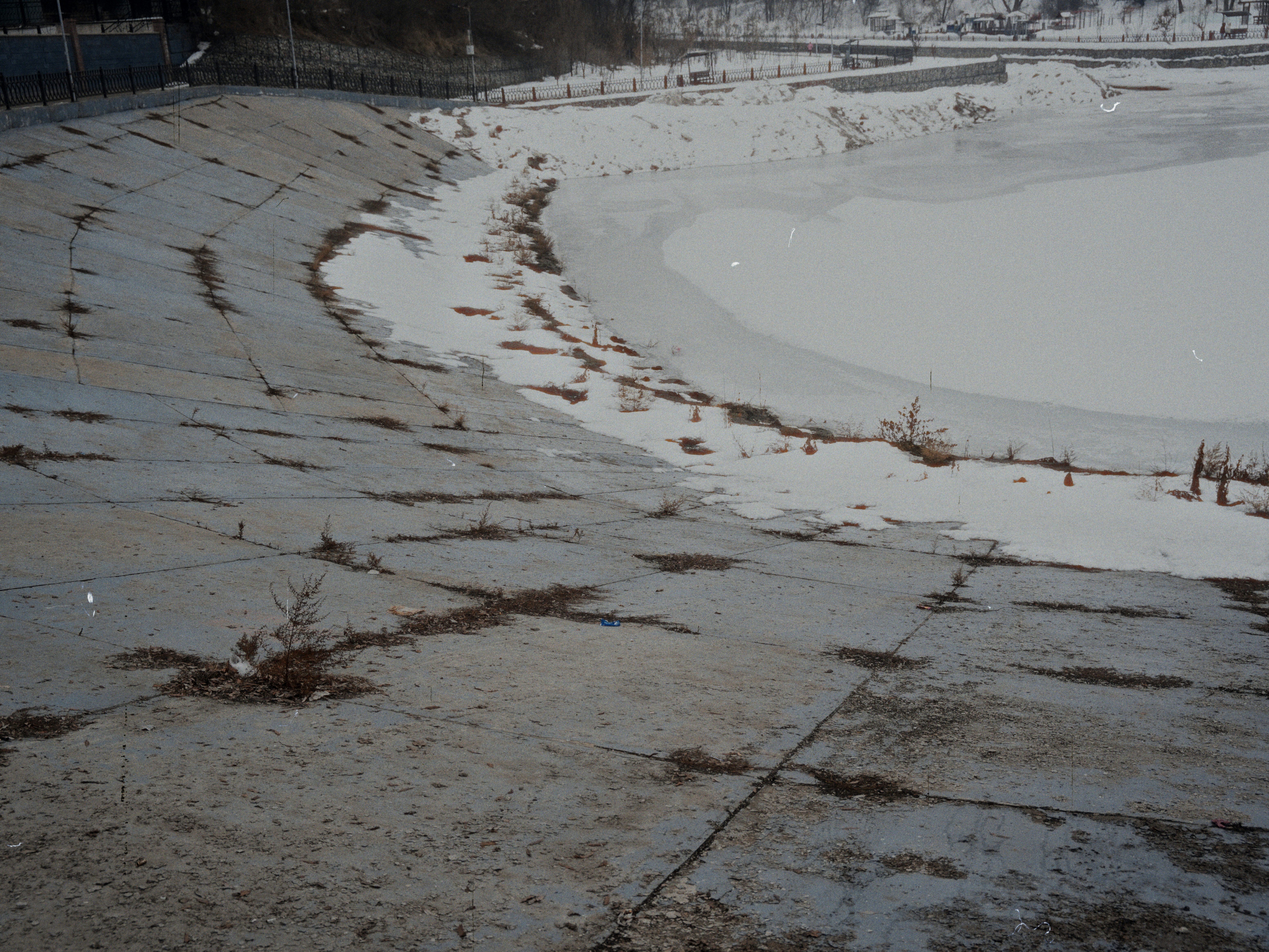 Winter Terrace by the Frozen Shore