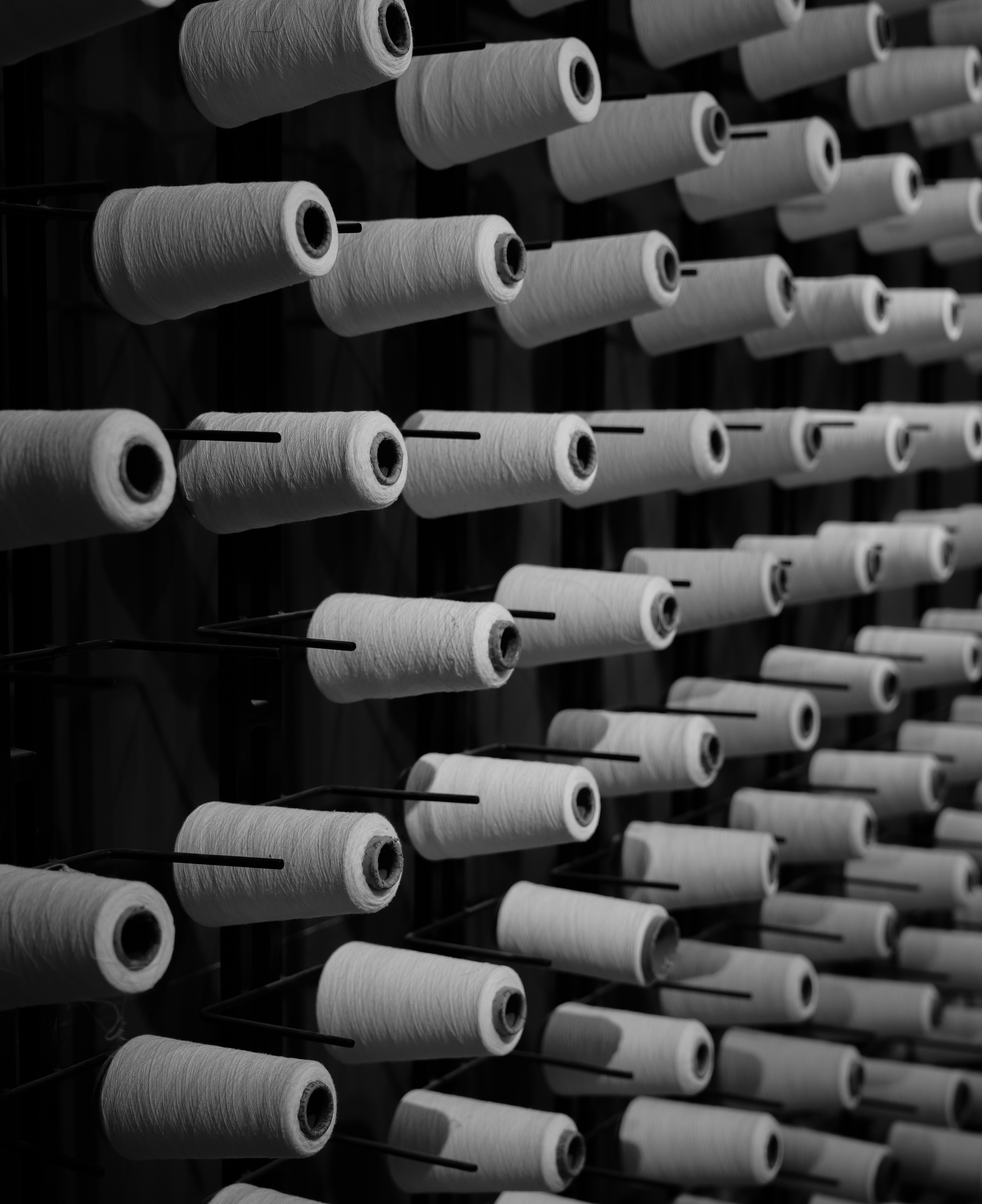 Threads in Silent Rows: A Monochrome Quilt of Spun Light