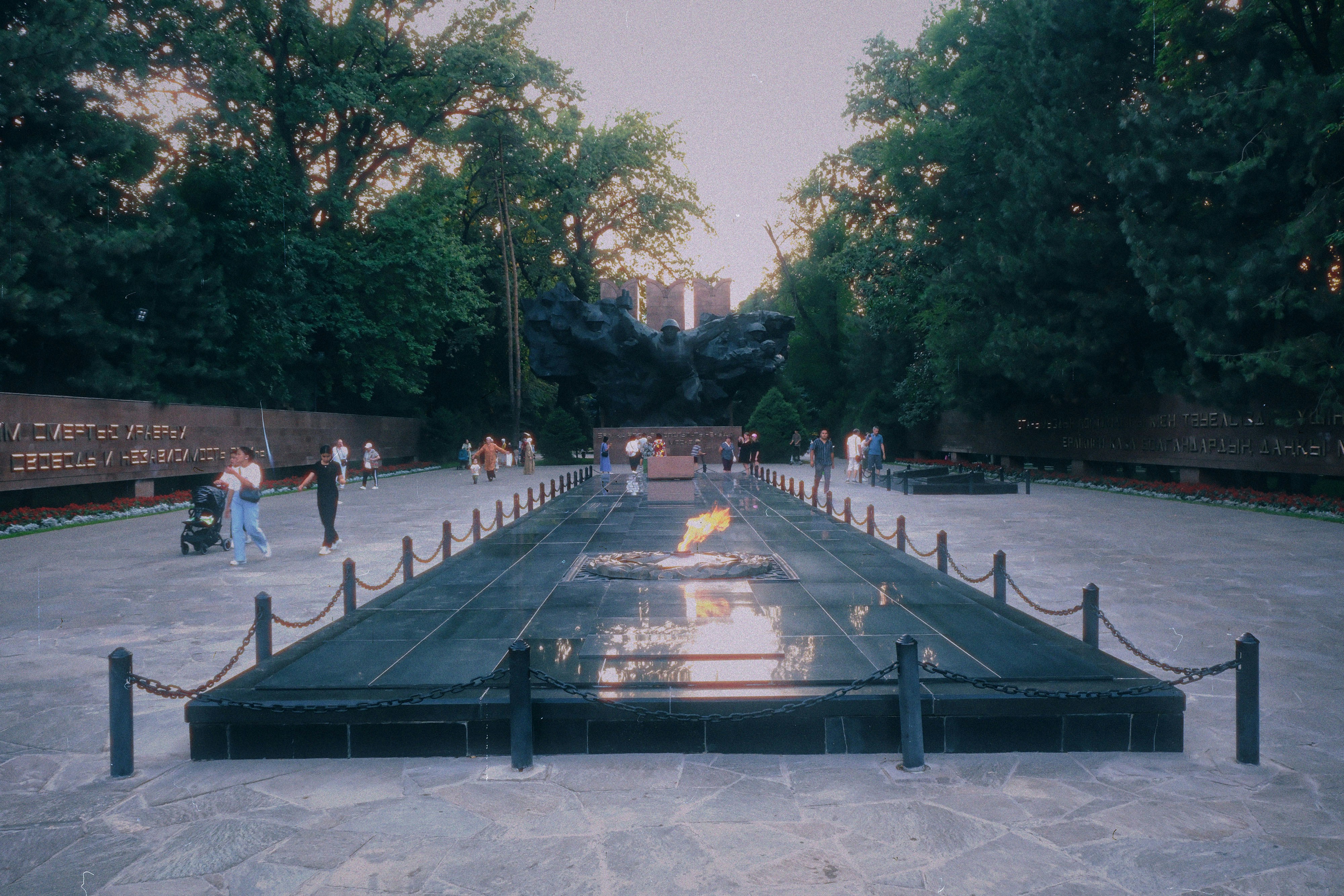 Reflection Pool at the Memorial: Flames of Quiet Contemplation