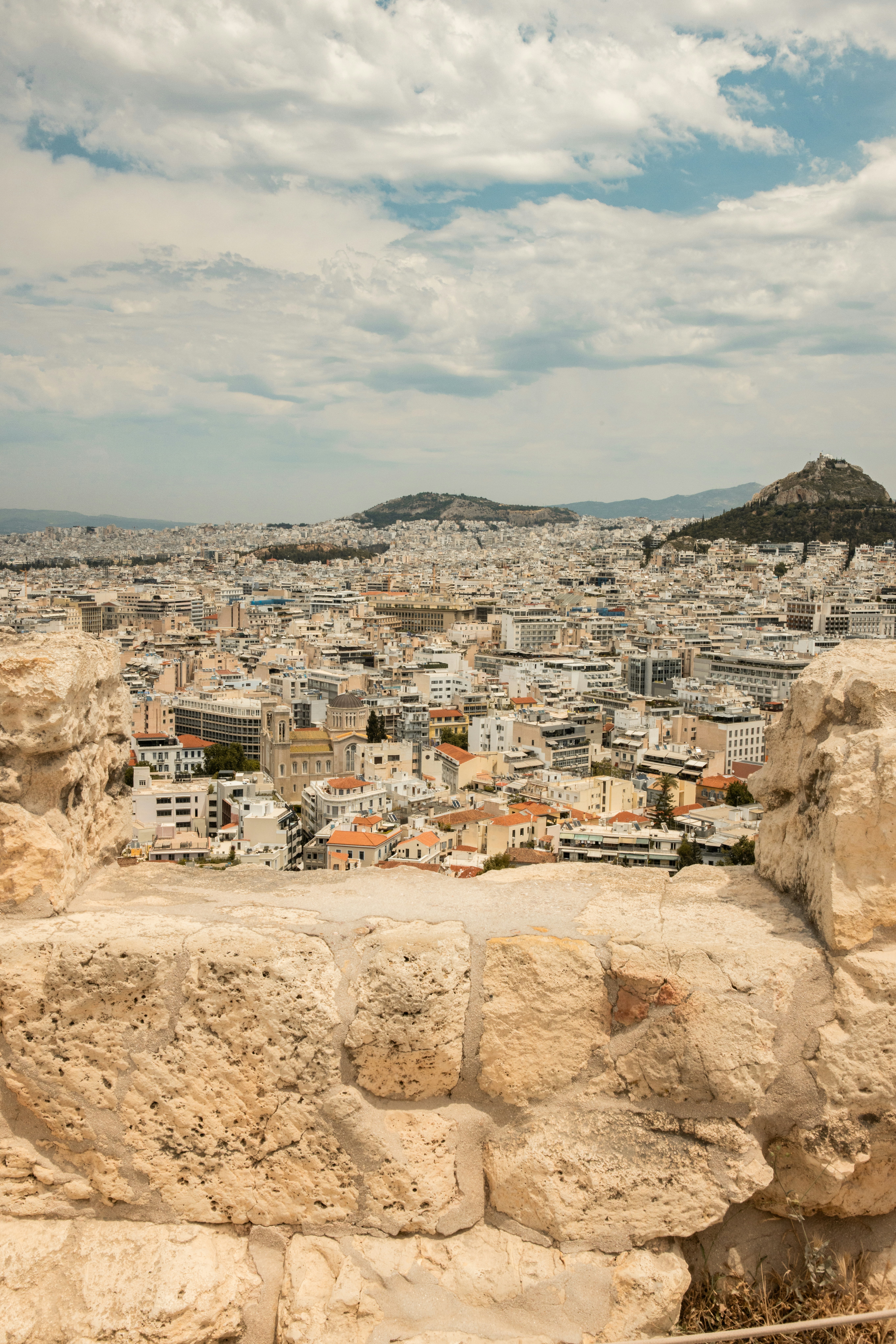 Stone Balcony Overlooking a Mediterranean City