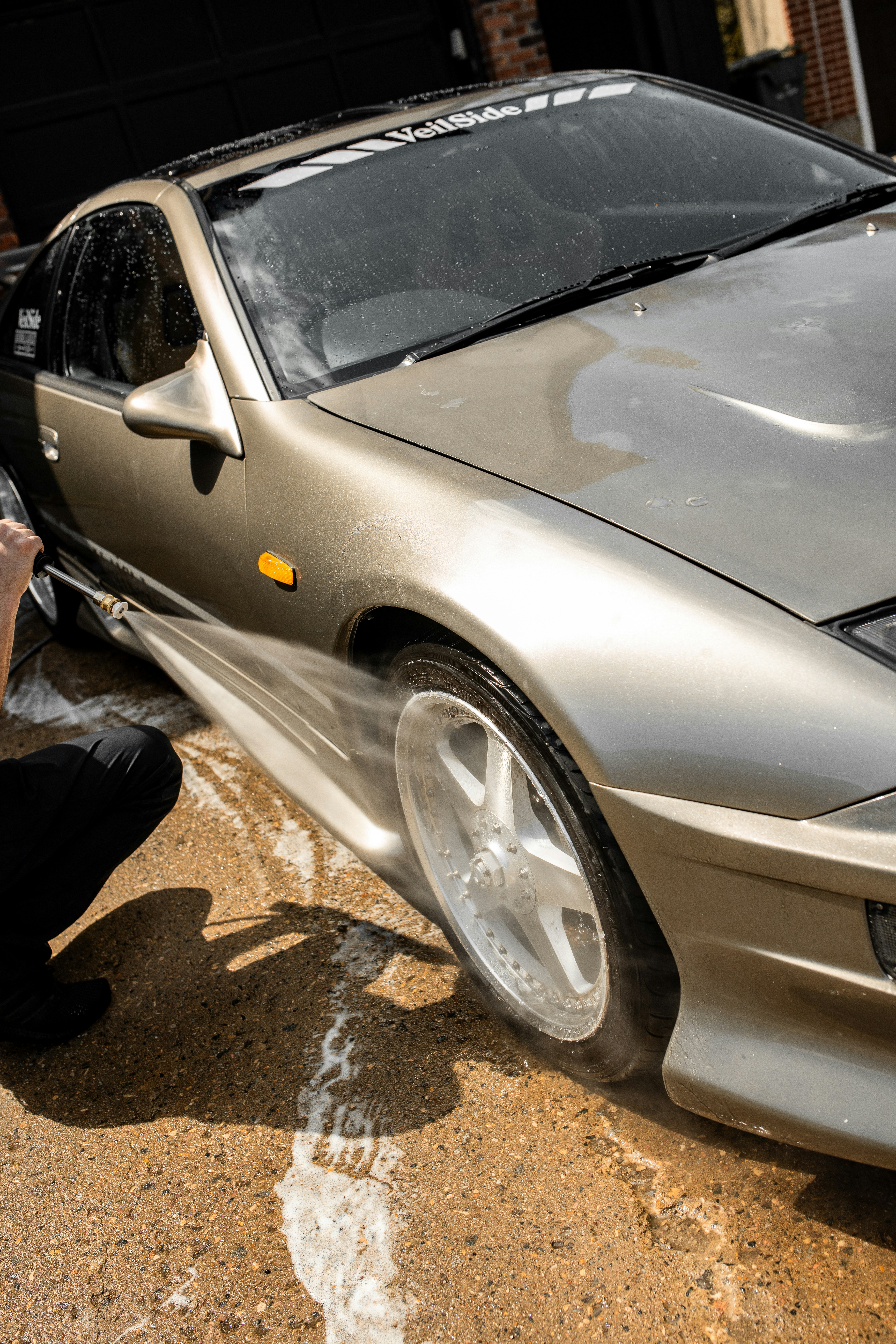 Gold Drift: A Glimpse of Studio Shine on a Car Wash Day