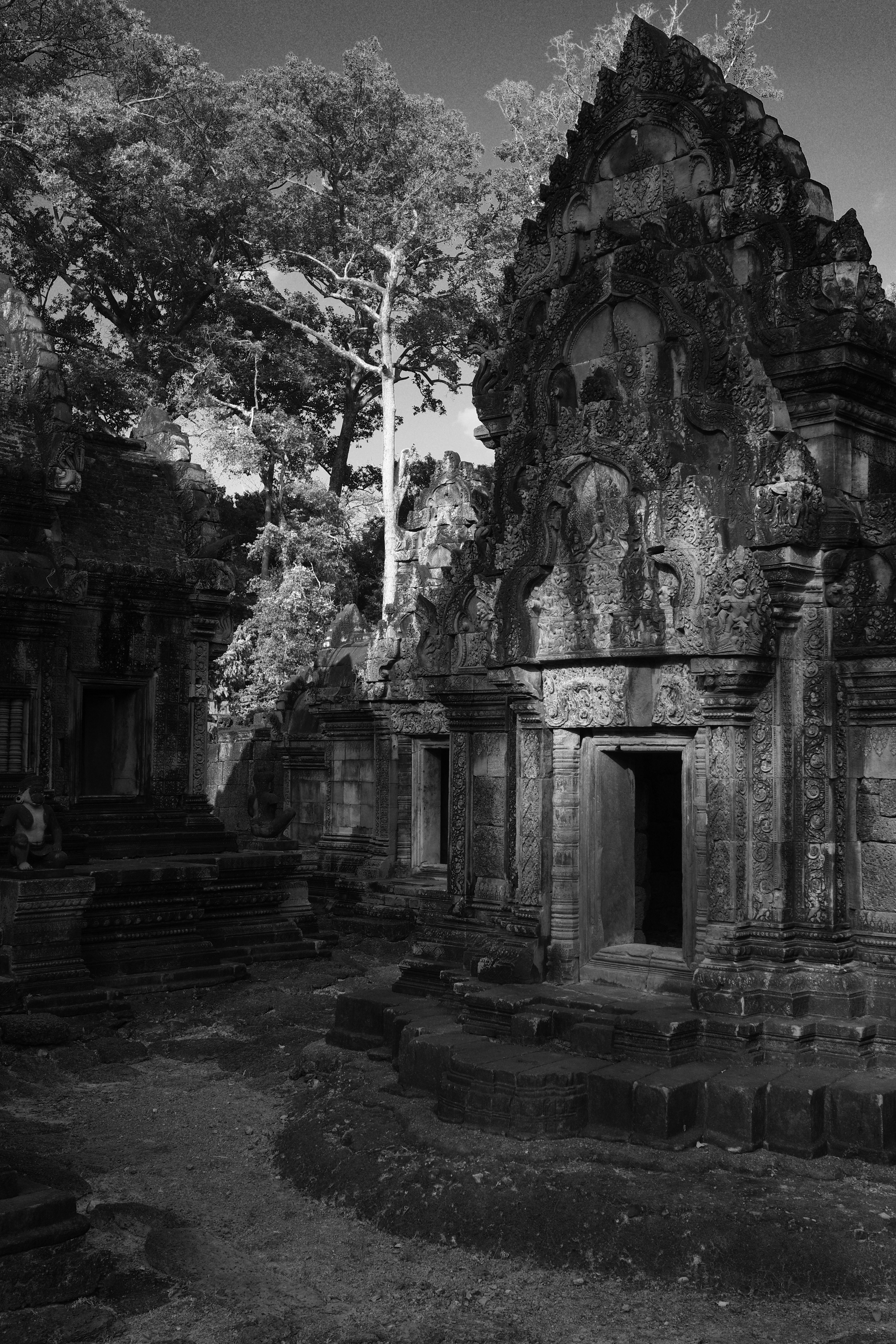 Stone Sanctuary: Carved Faces and Silent Encounters