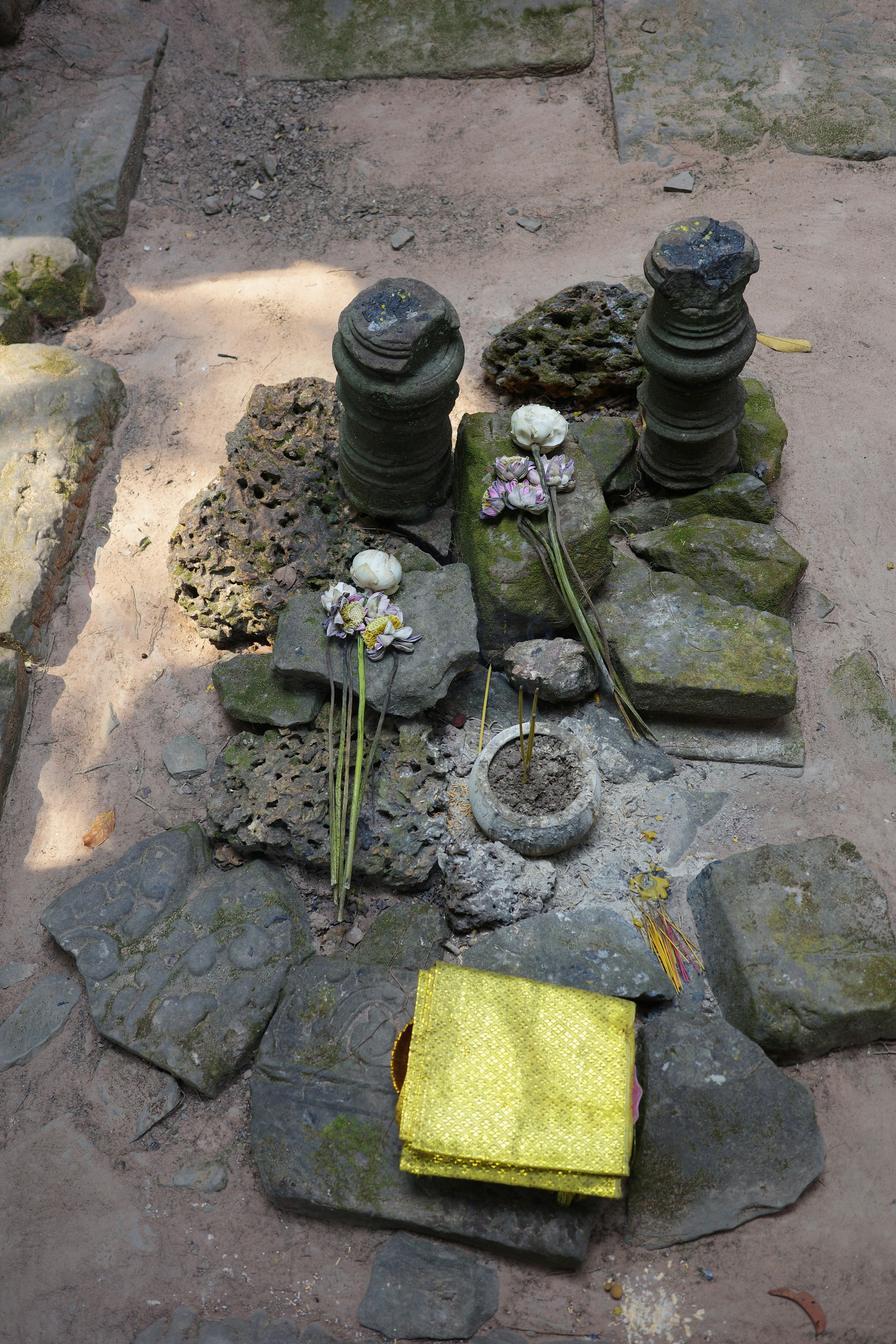 Altar of Petals and Stone: A Quiet Shrine among Stones