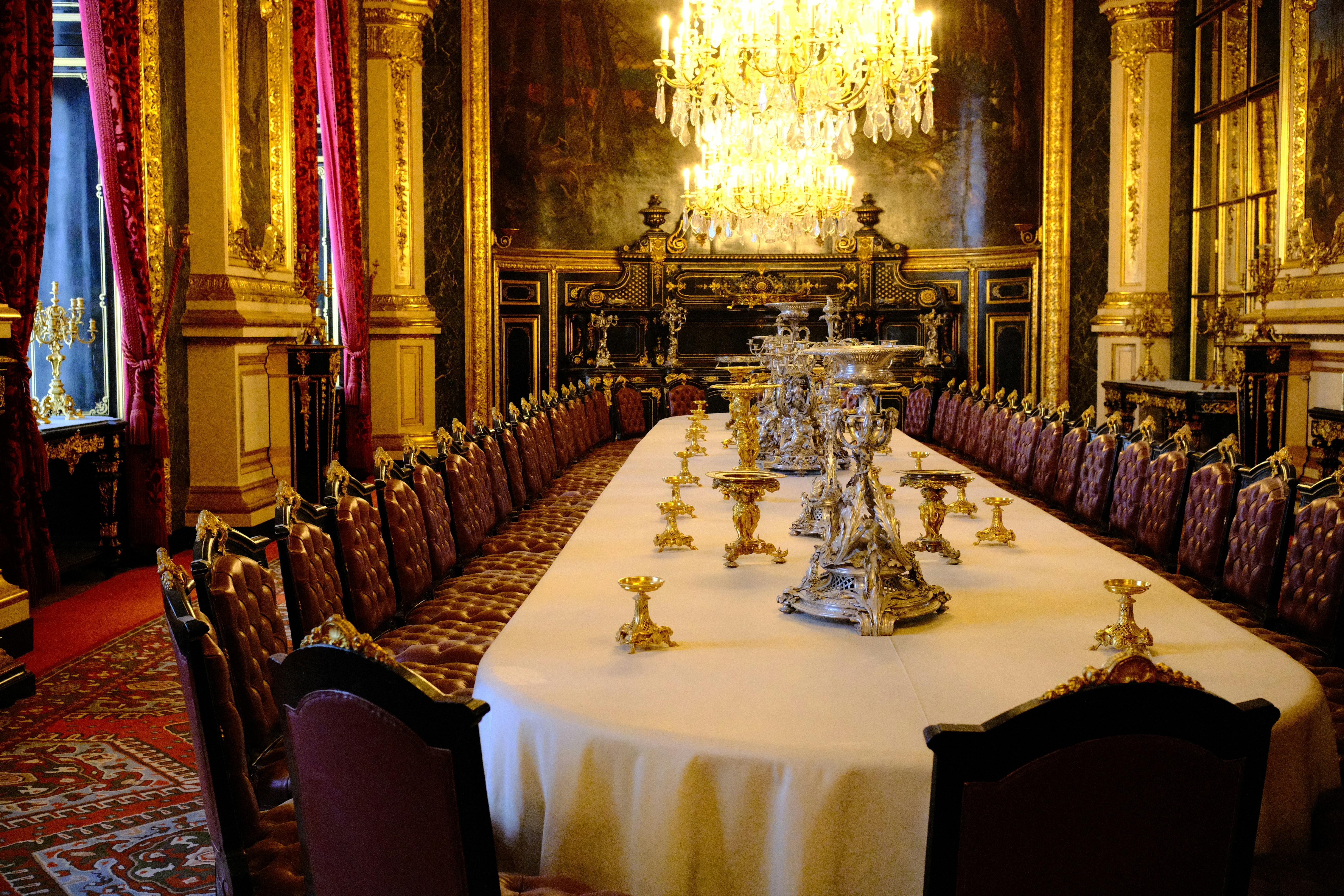 Luxurious Long Table in an Ornate Palace
