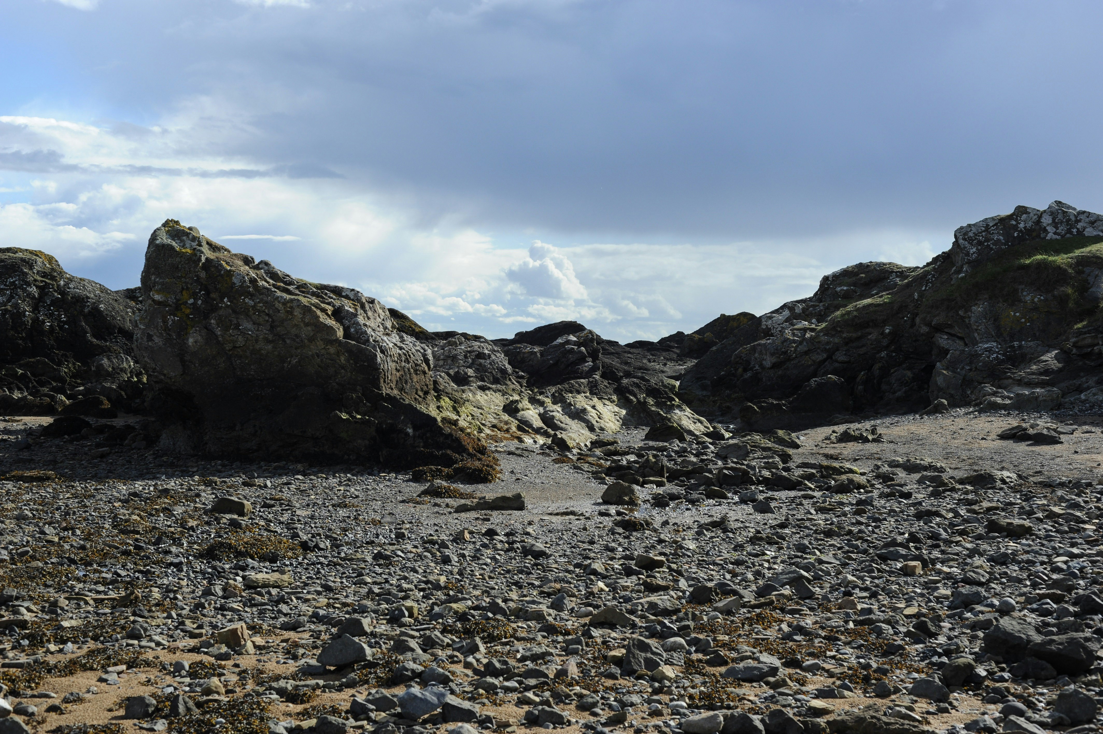 Rugged Shoreline: Light and Rock on a Quiet Tide