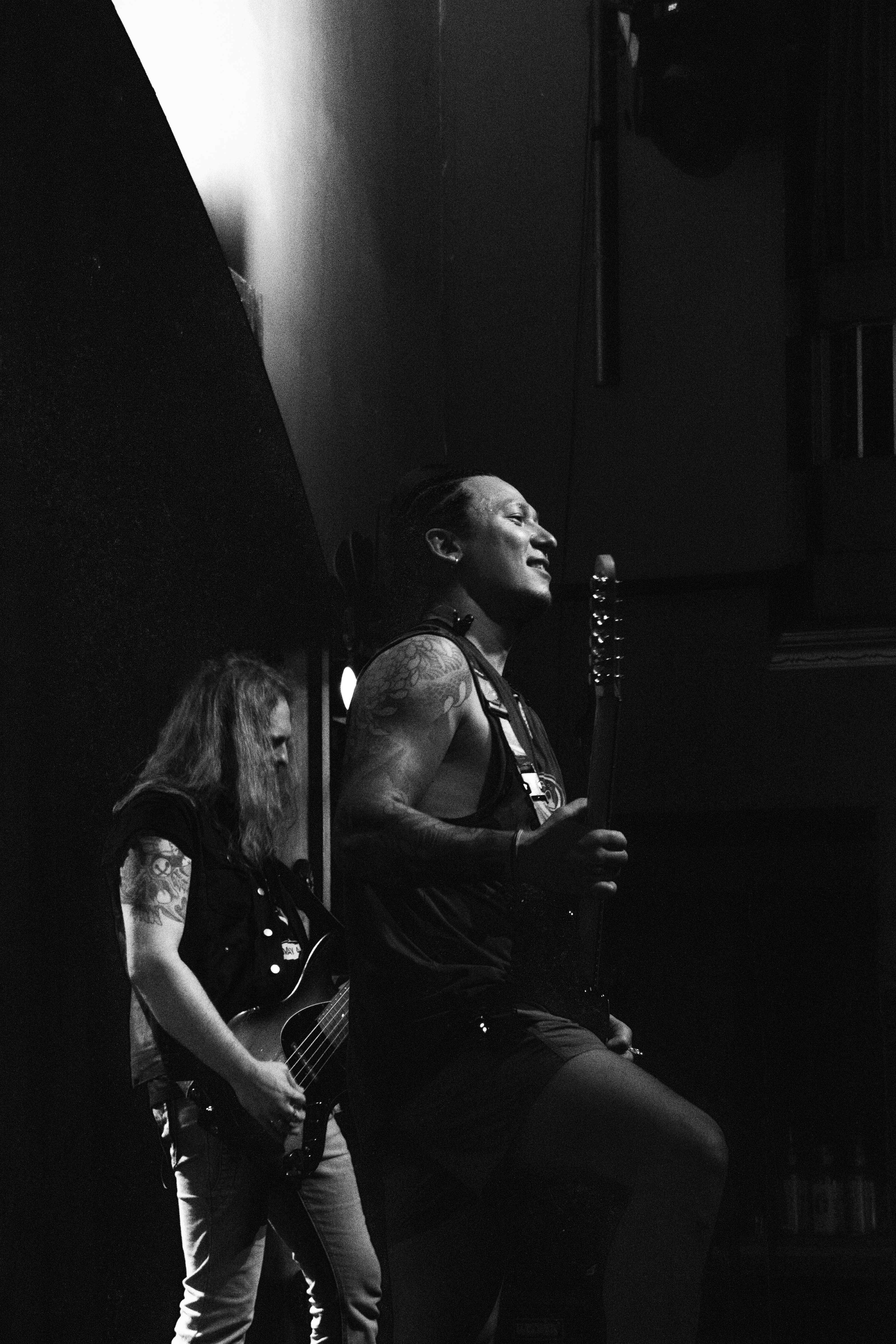 Stage Lightning: A guitarist's soulful portrait in black and white