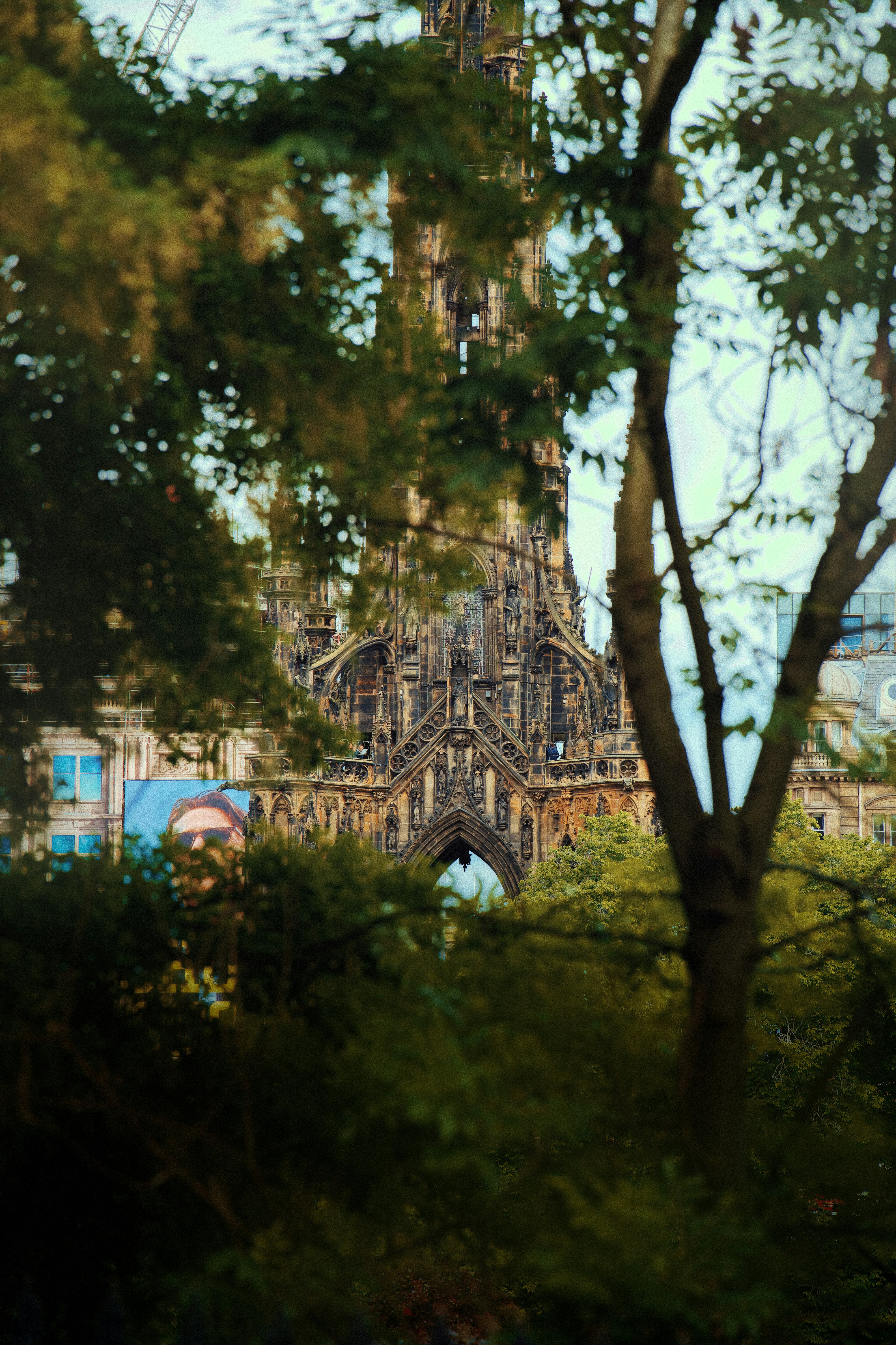 Gothic Facade Emerges Through the Green Veil