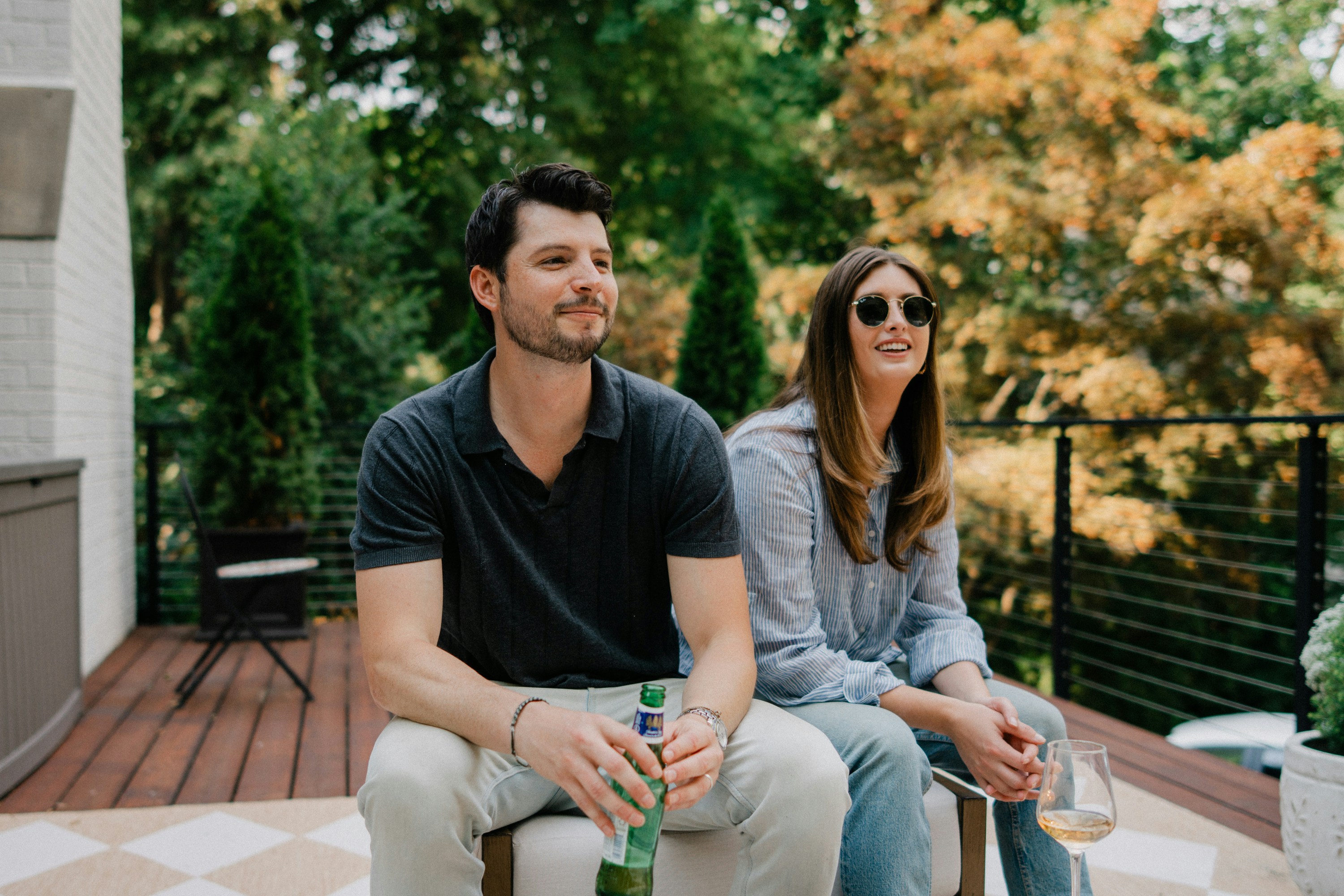 Casual Terrace Conversation: A Quiet Moment on the Deck