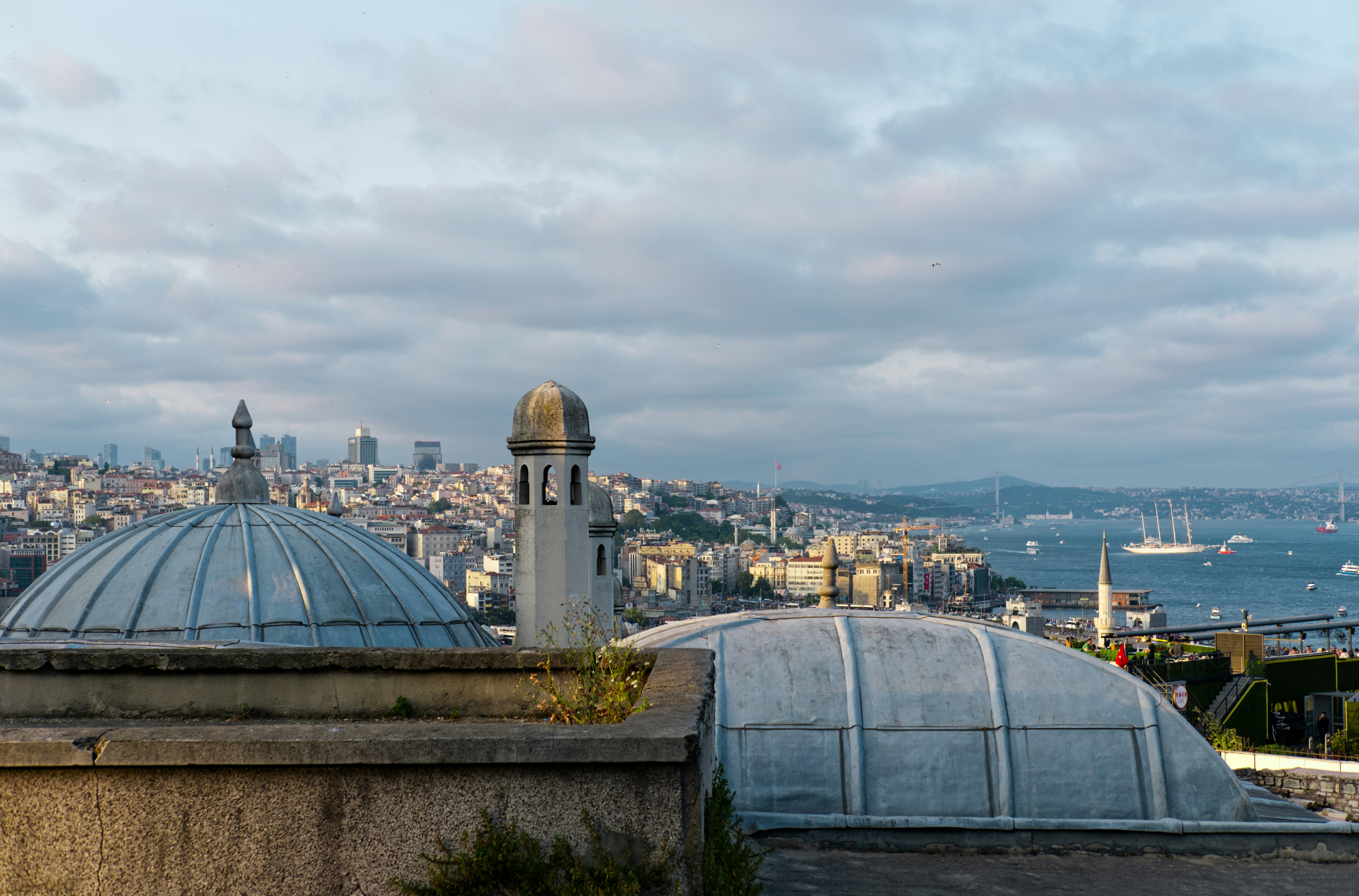 City Horizon over Curved Rooftops