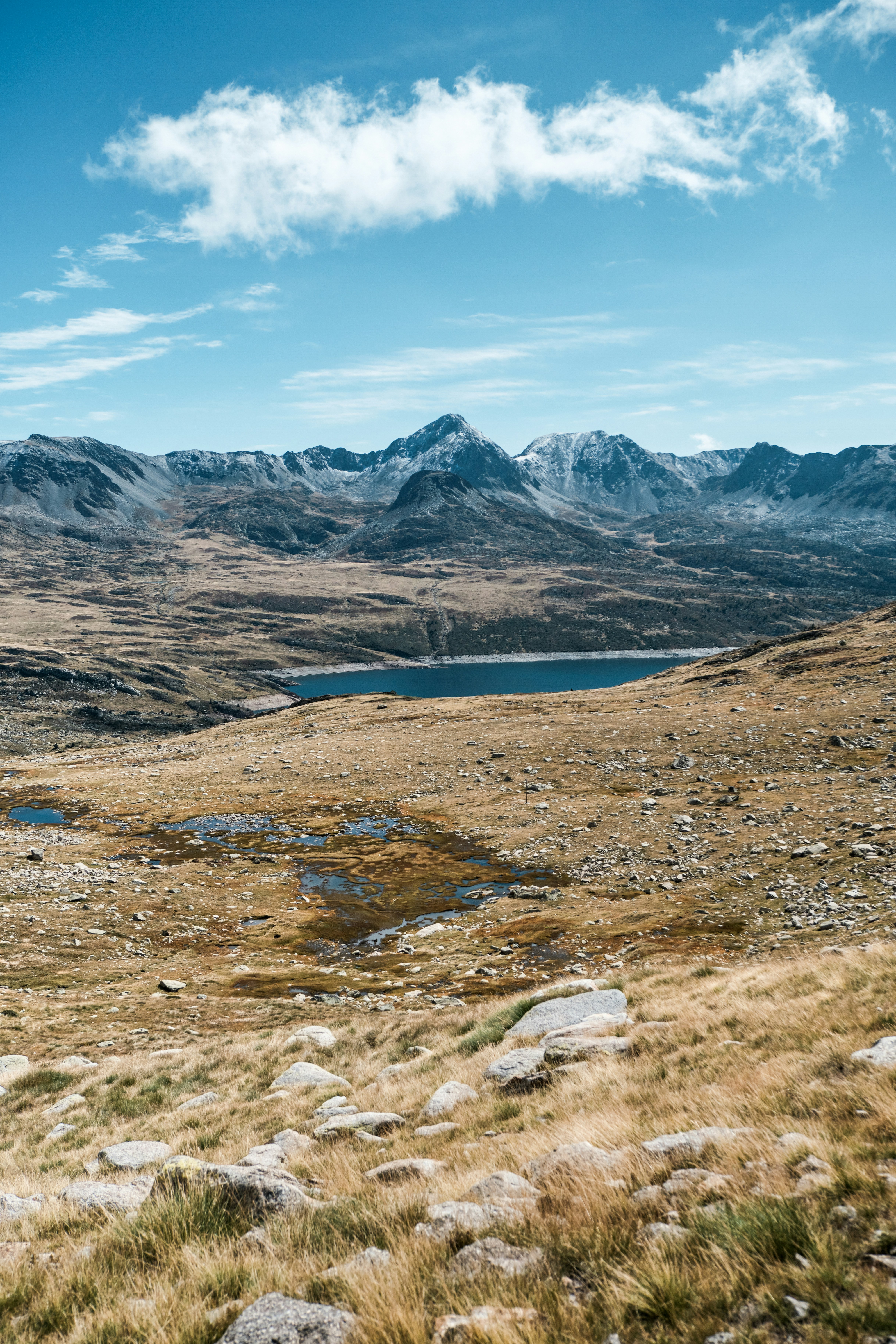 A Glacial Basin under a Wide Blue Sky