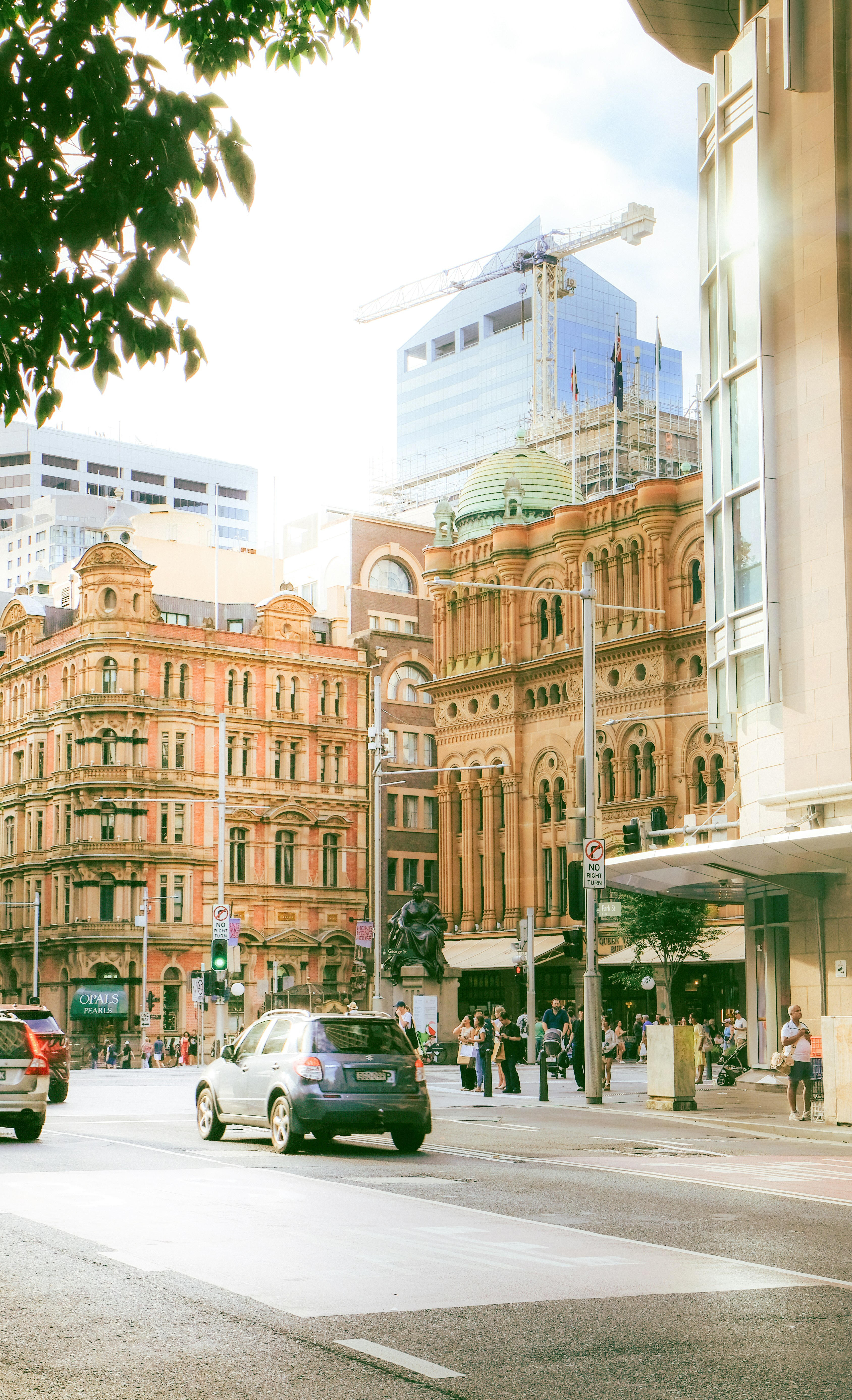Heritage and Glass Face: A City Block Brimming with Light