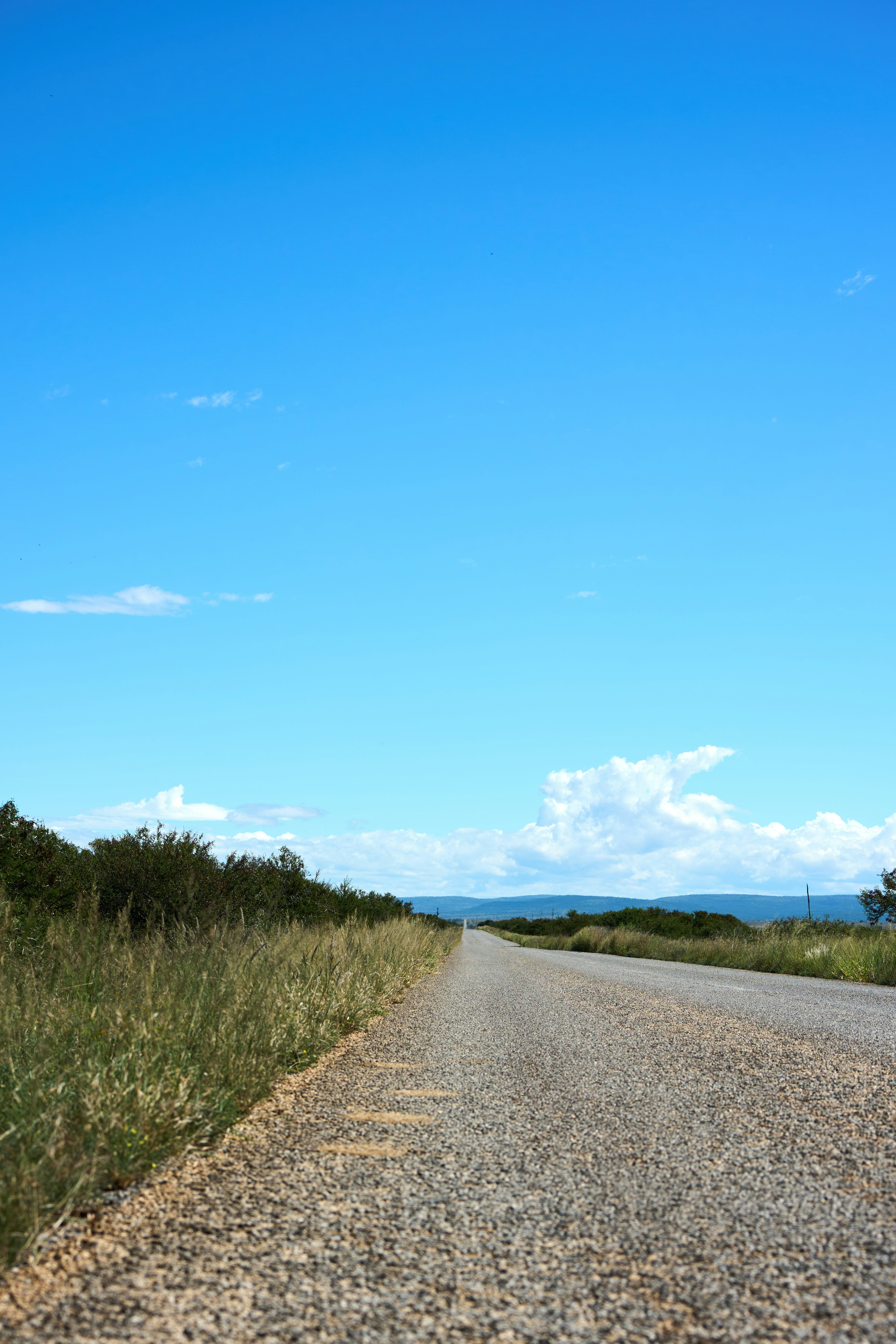 Long Road to the Horizon under a Clear Blue Sky
