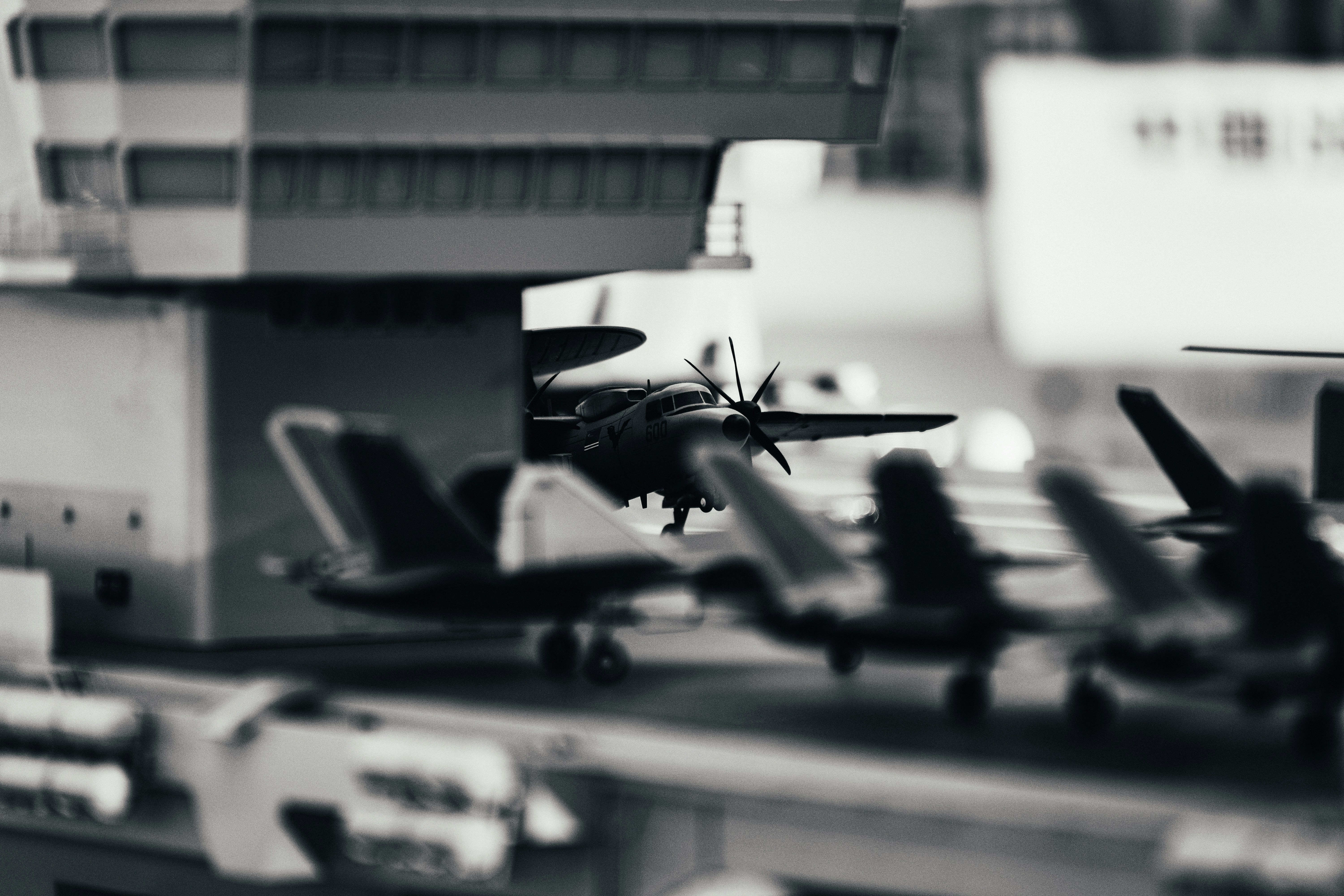 Miniature Airshow: Aft-Deck of Model Aircraft Awaiting Takeoff
