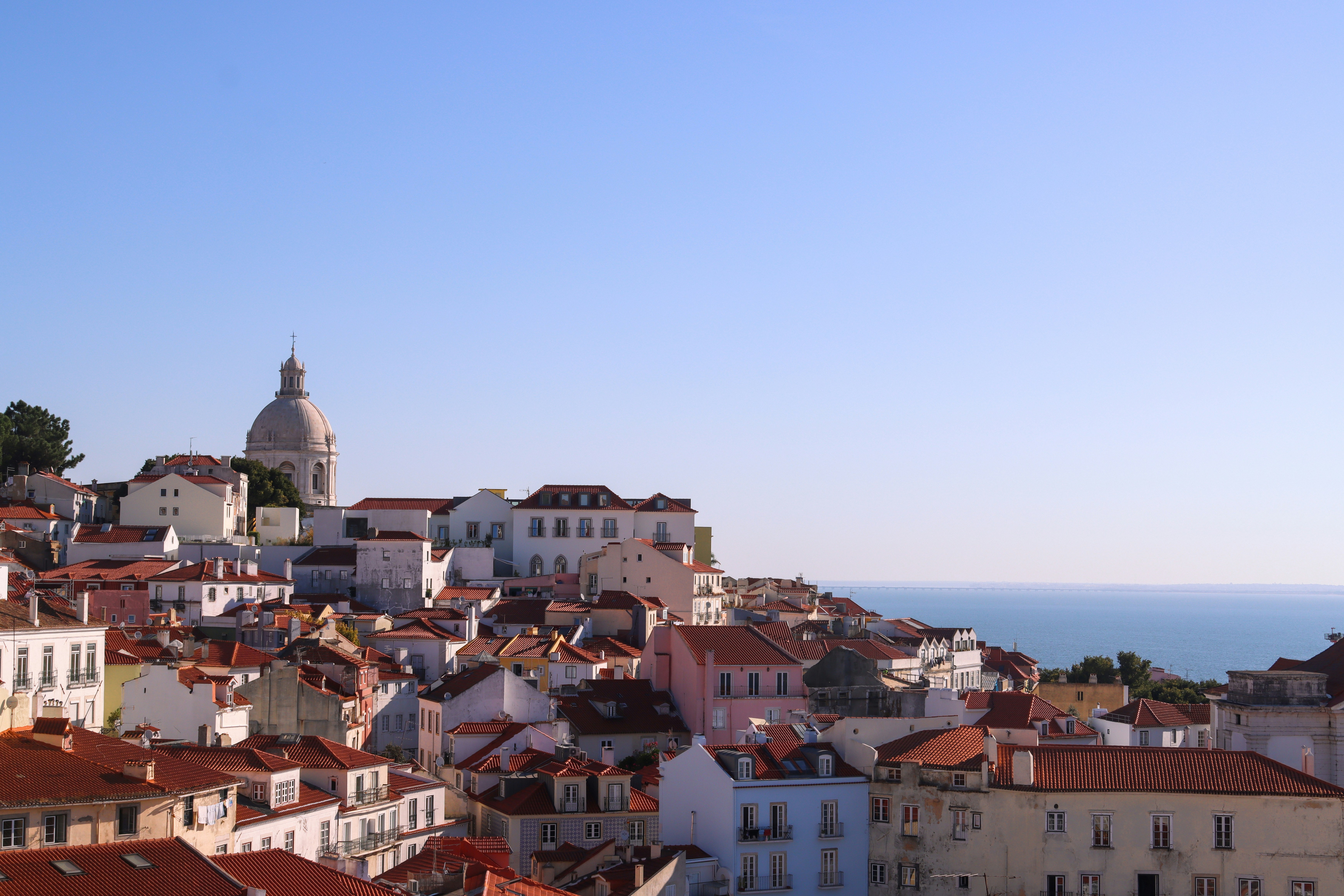 Civic Dome Over Sunset Terracotta: A Coastal Roofscape