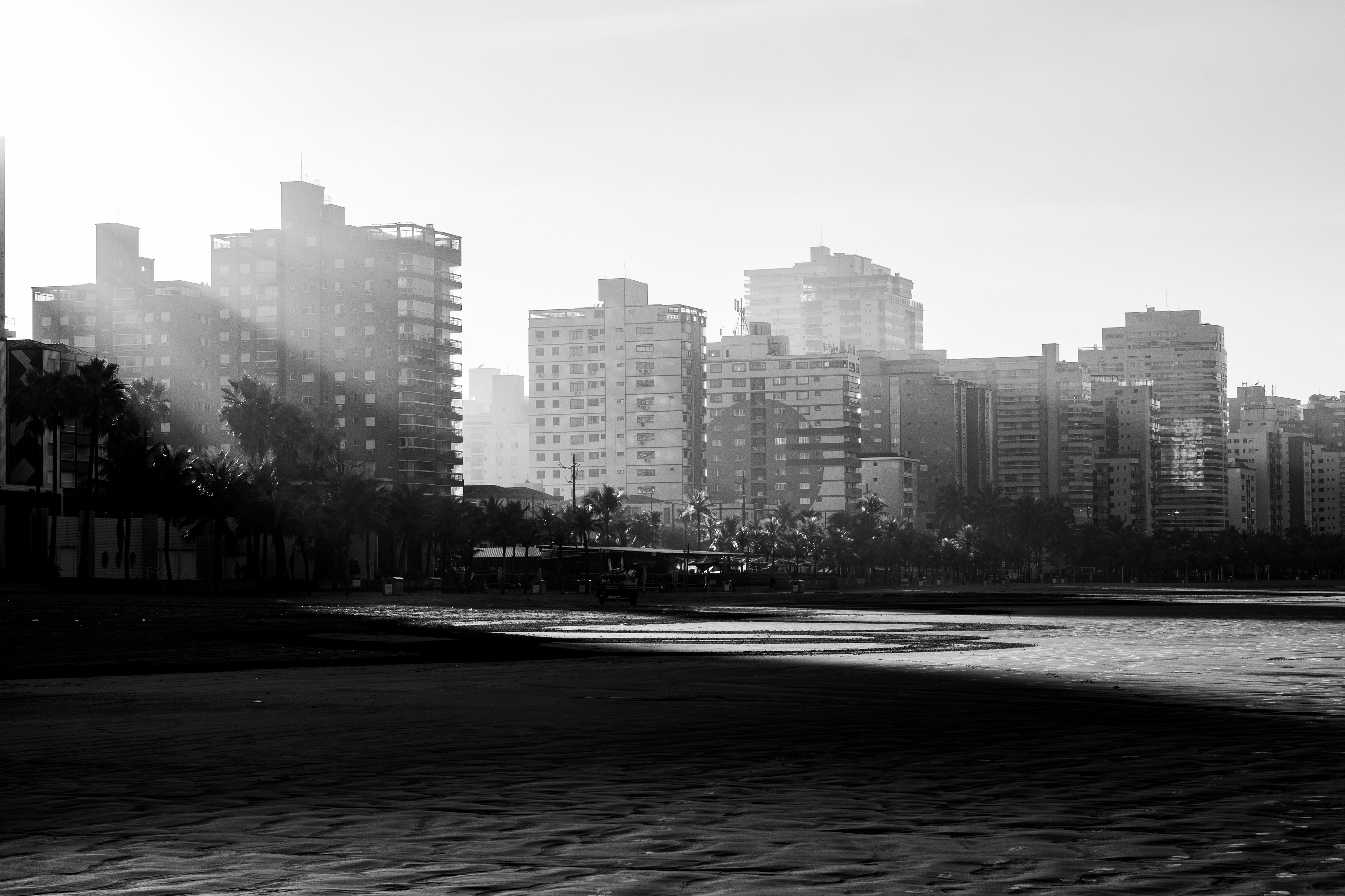 Coastal Skyline in Monochrome Morning