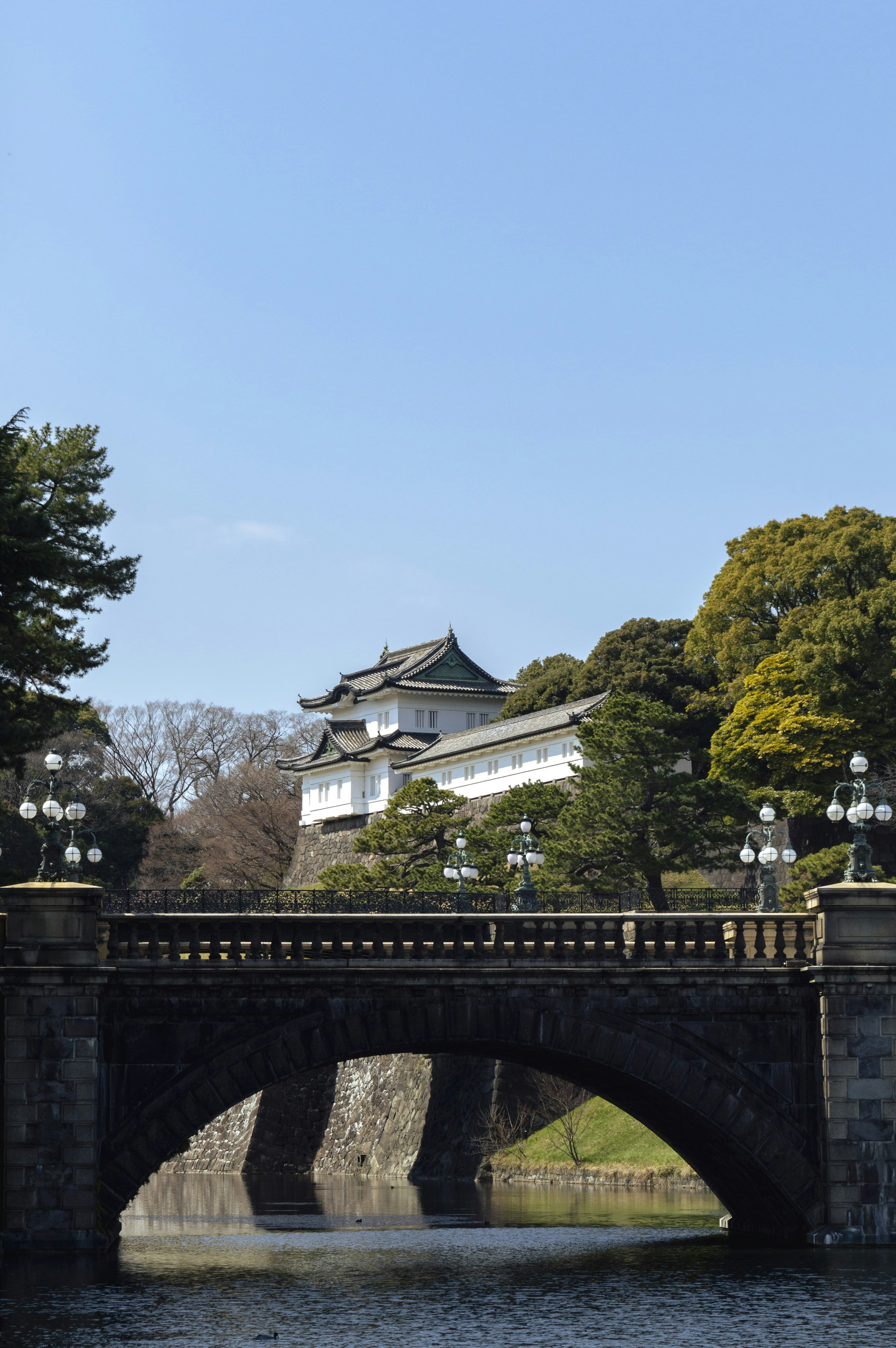Bridge, Castle, and Calm River: A Southern View of a Japanese Fortress