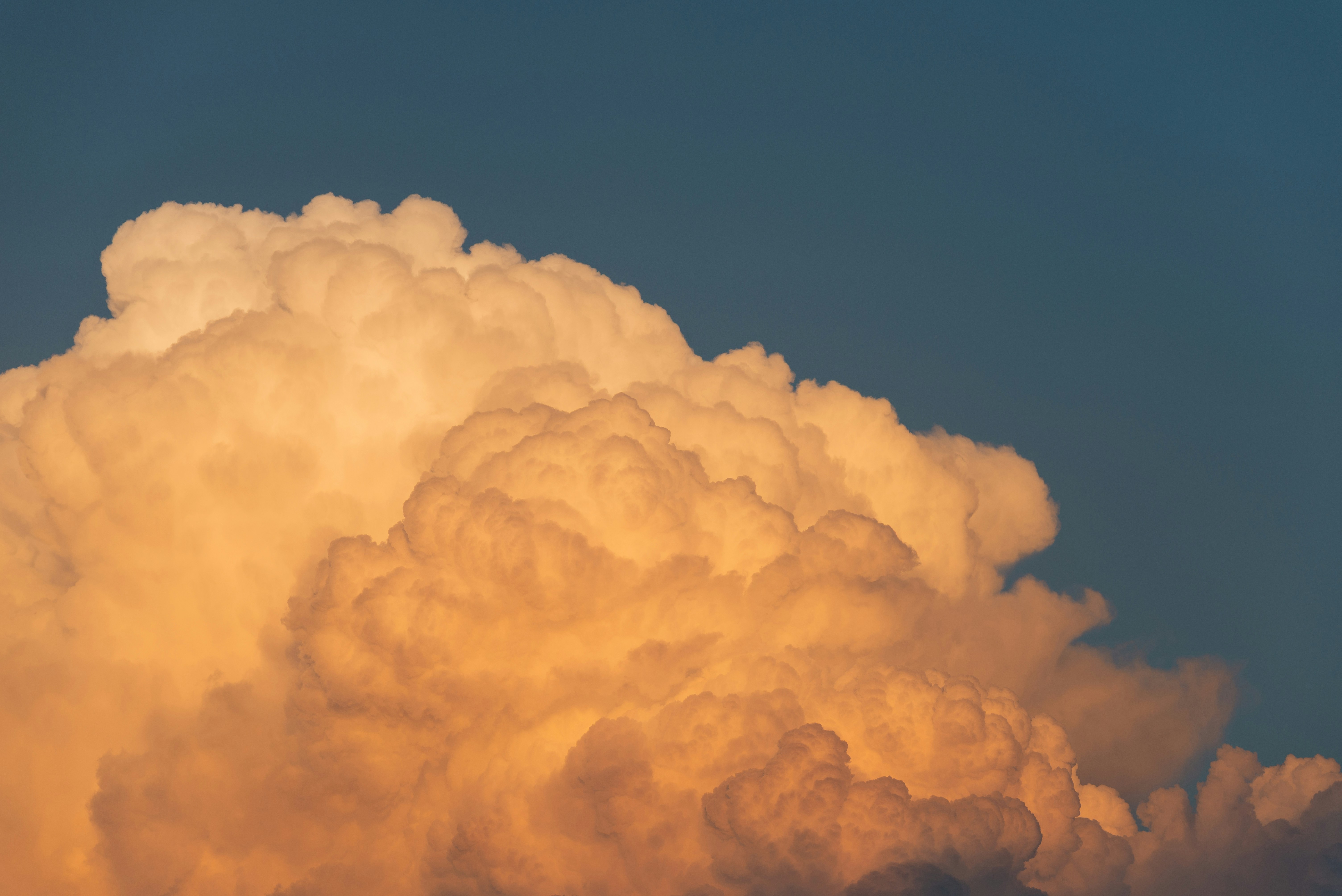 Golden Cloud Cathedral Rising Over Quiet Skies