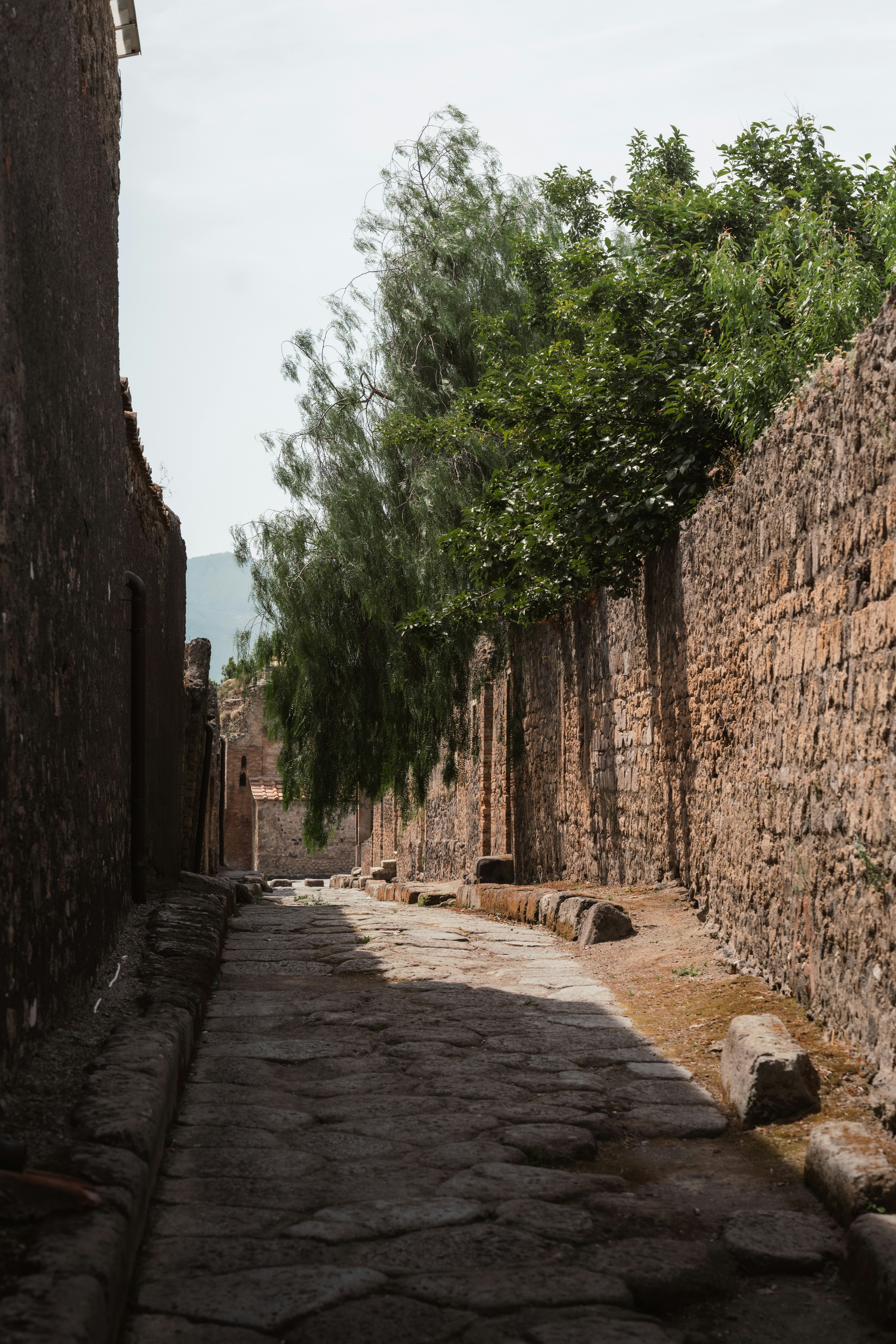 Quiet Stone Lane Between Timeworn Walls