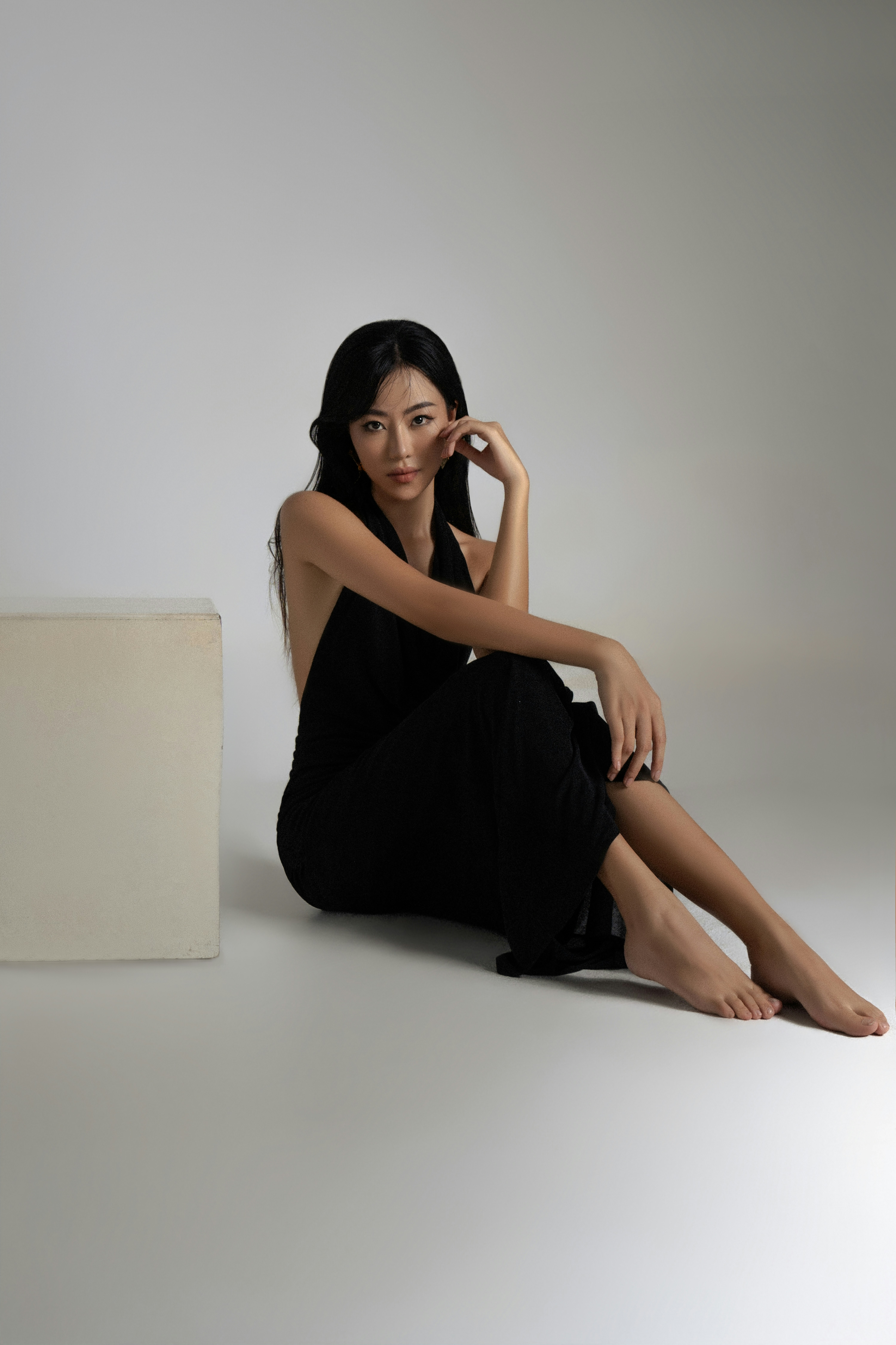 Midnight Poise: A Quiet Portrait in Black