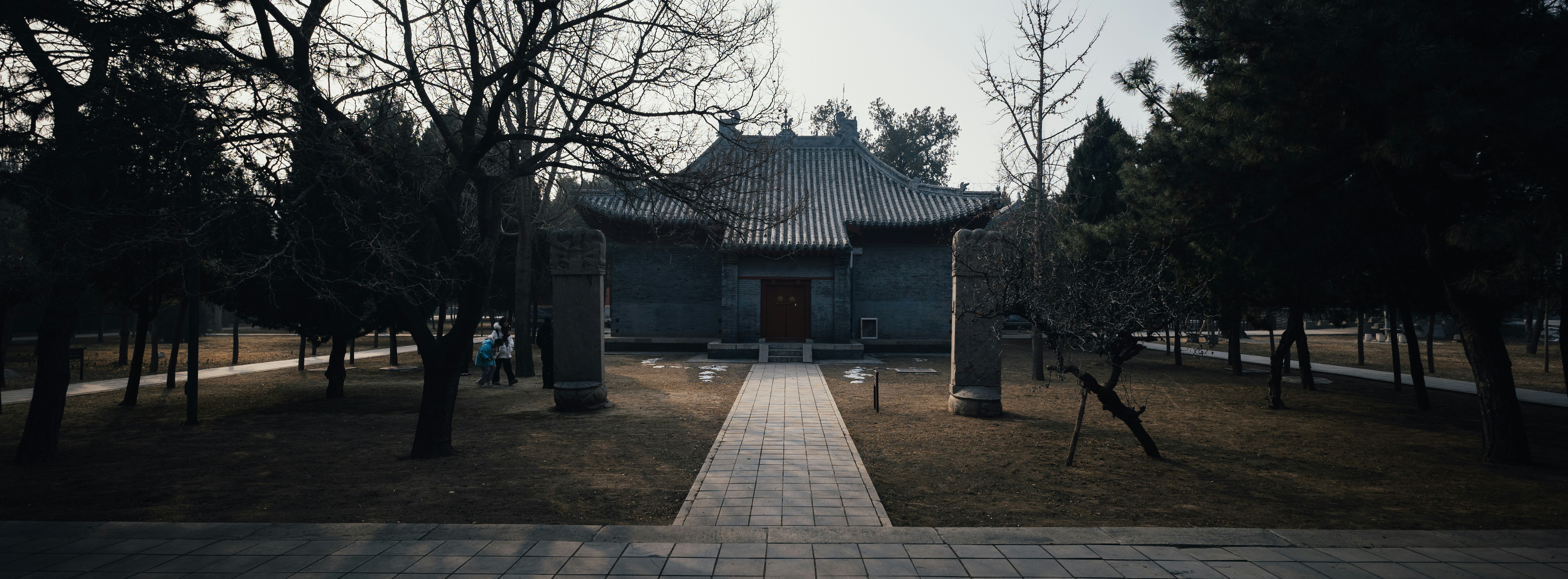 Temple Pathway: Quiet Symmetry Toward an Ancient Gate