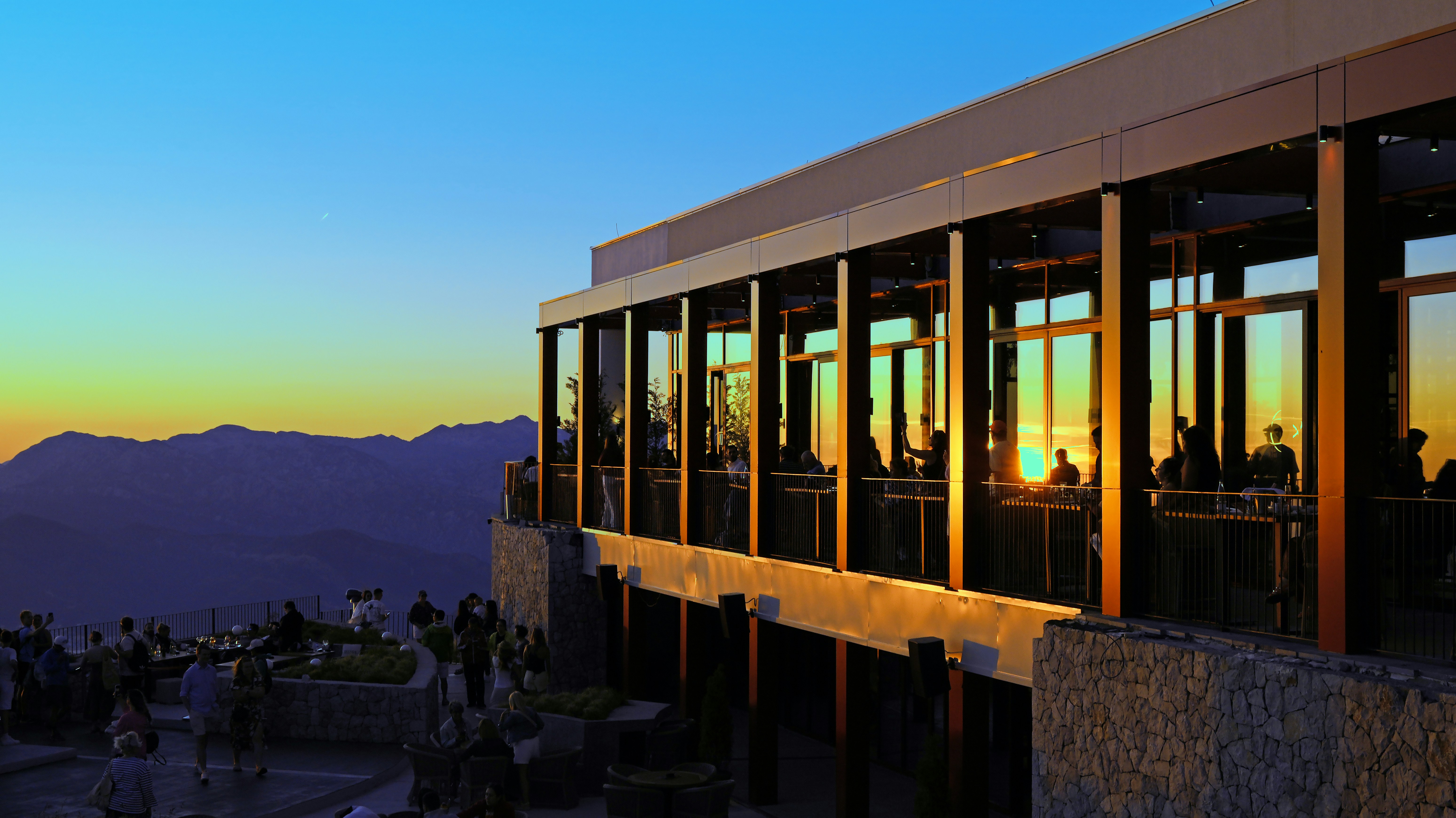 Sunset Reflections on the Glassed Terrace