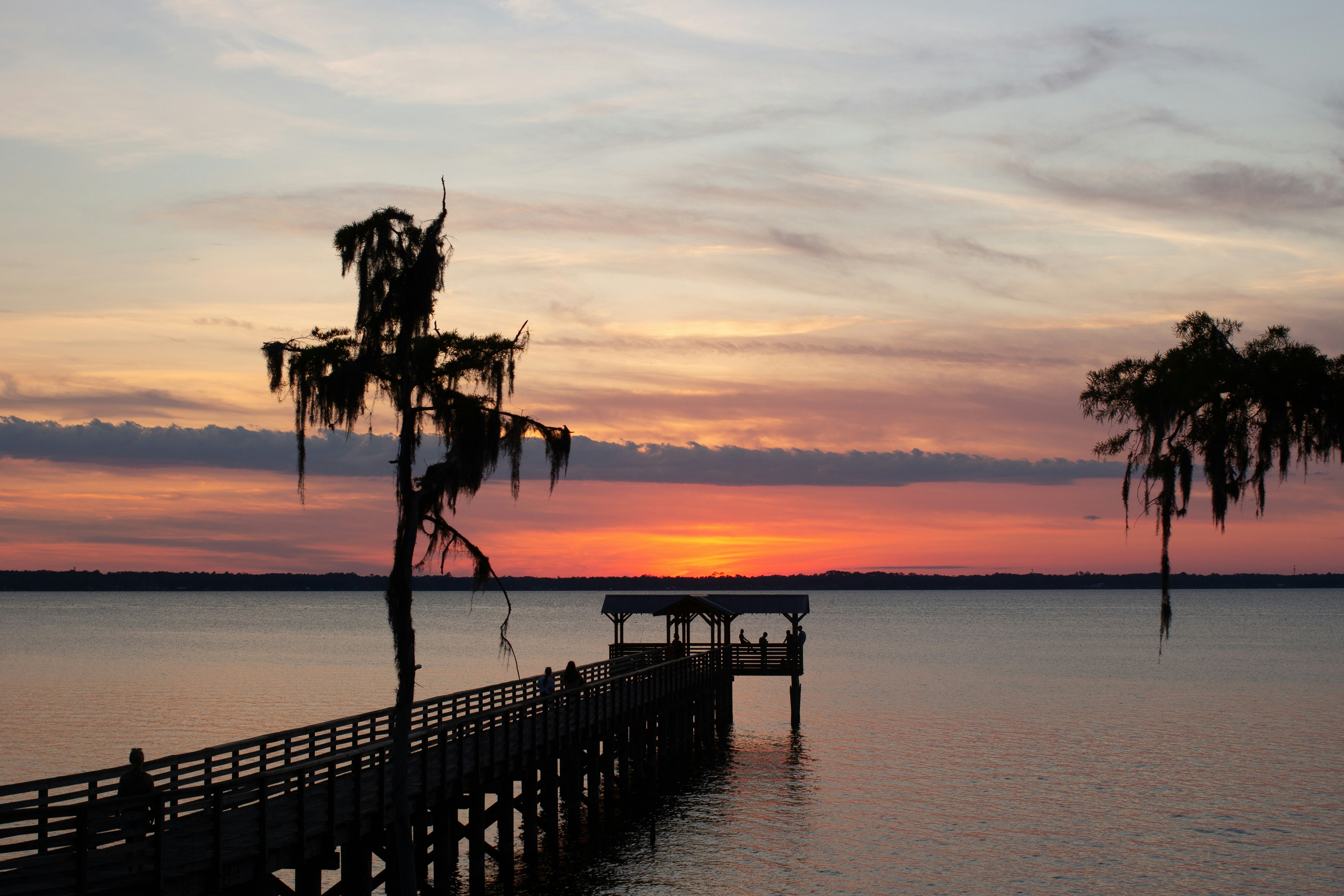 Sunset Pier at Quiet Gulf